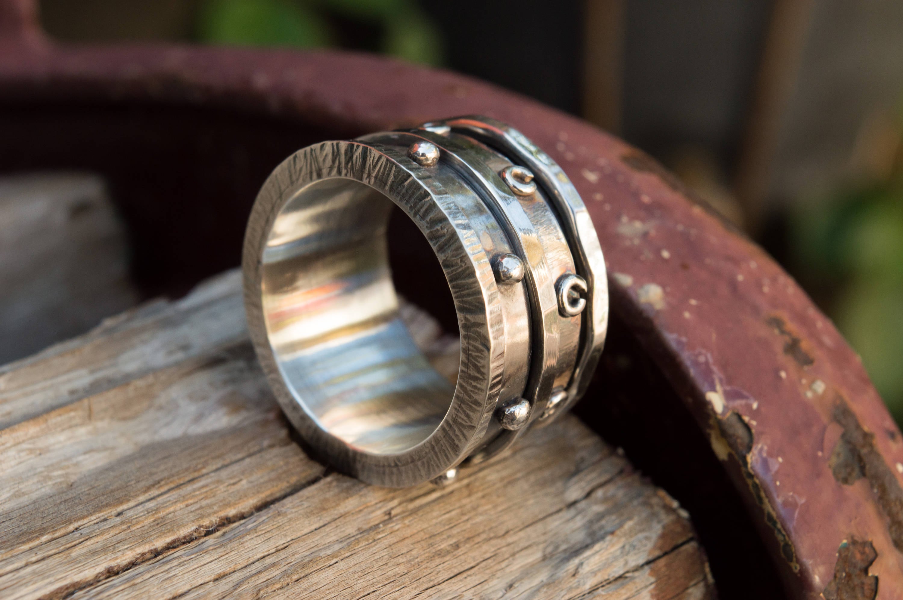 Mens Ring Mens Silver Ring-spinner Ring Mens-mens | Etsy