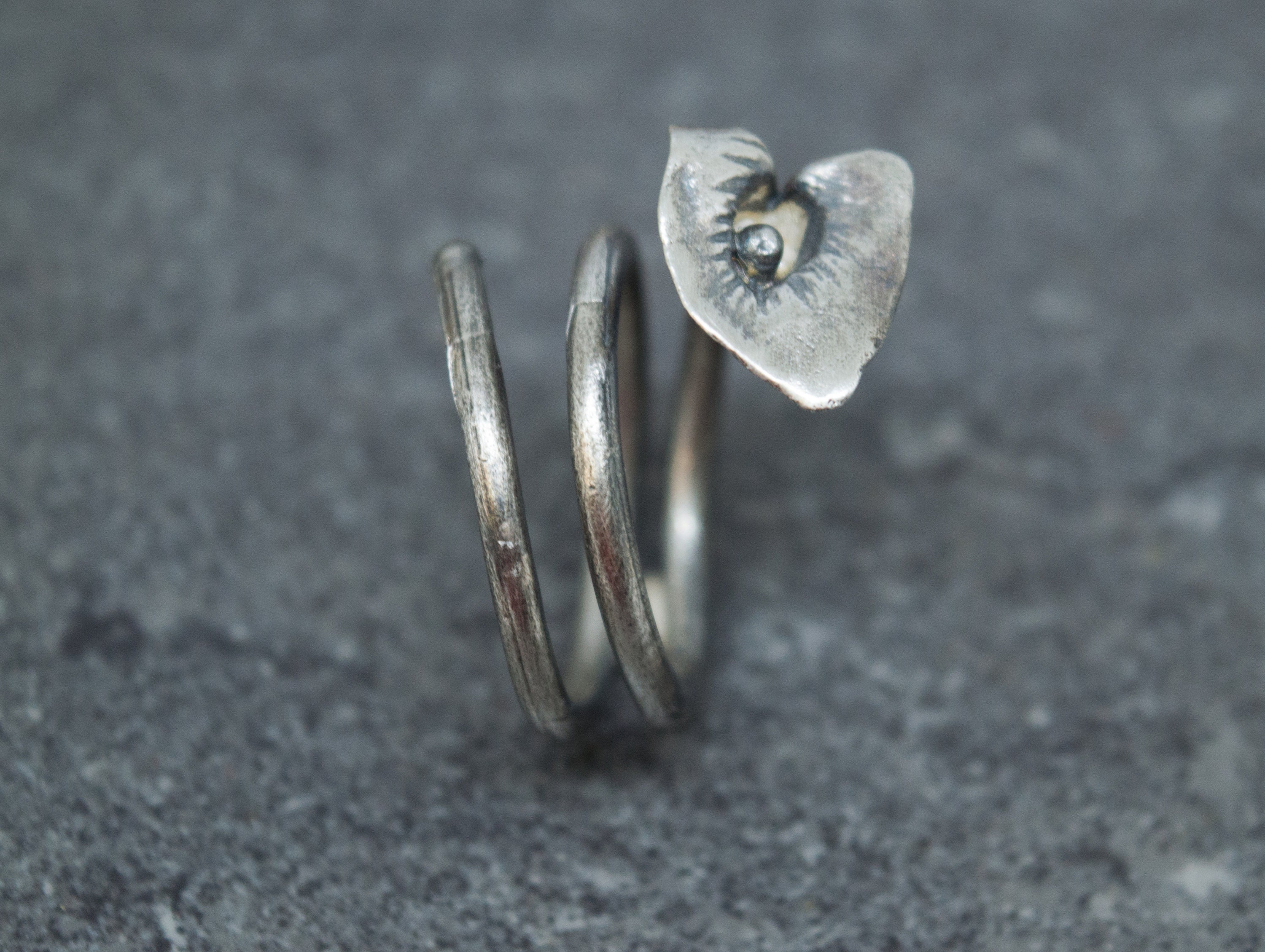 Flower ring Handmade flower silver ring | Etsy