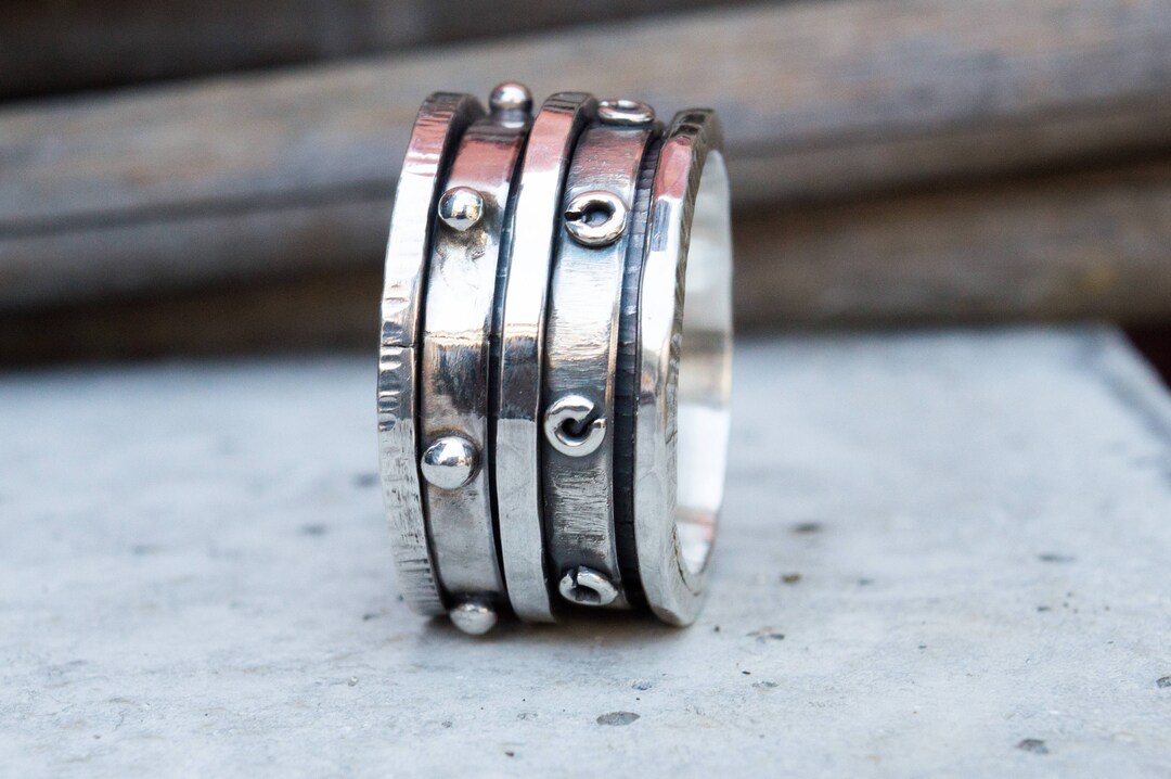Mens Ring Mens Silver Ring-spinner Ring Mens-mens Jewelry-mens Spinner ...