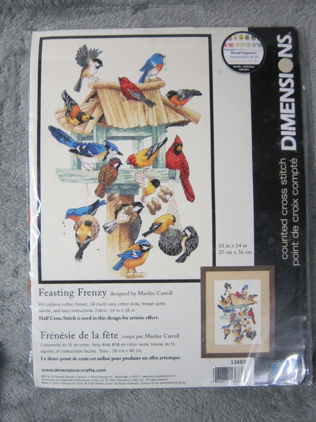 Dimensions Counted Cross Stitch Bird Feeder KIT feasting Frenzy ...