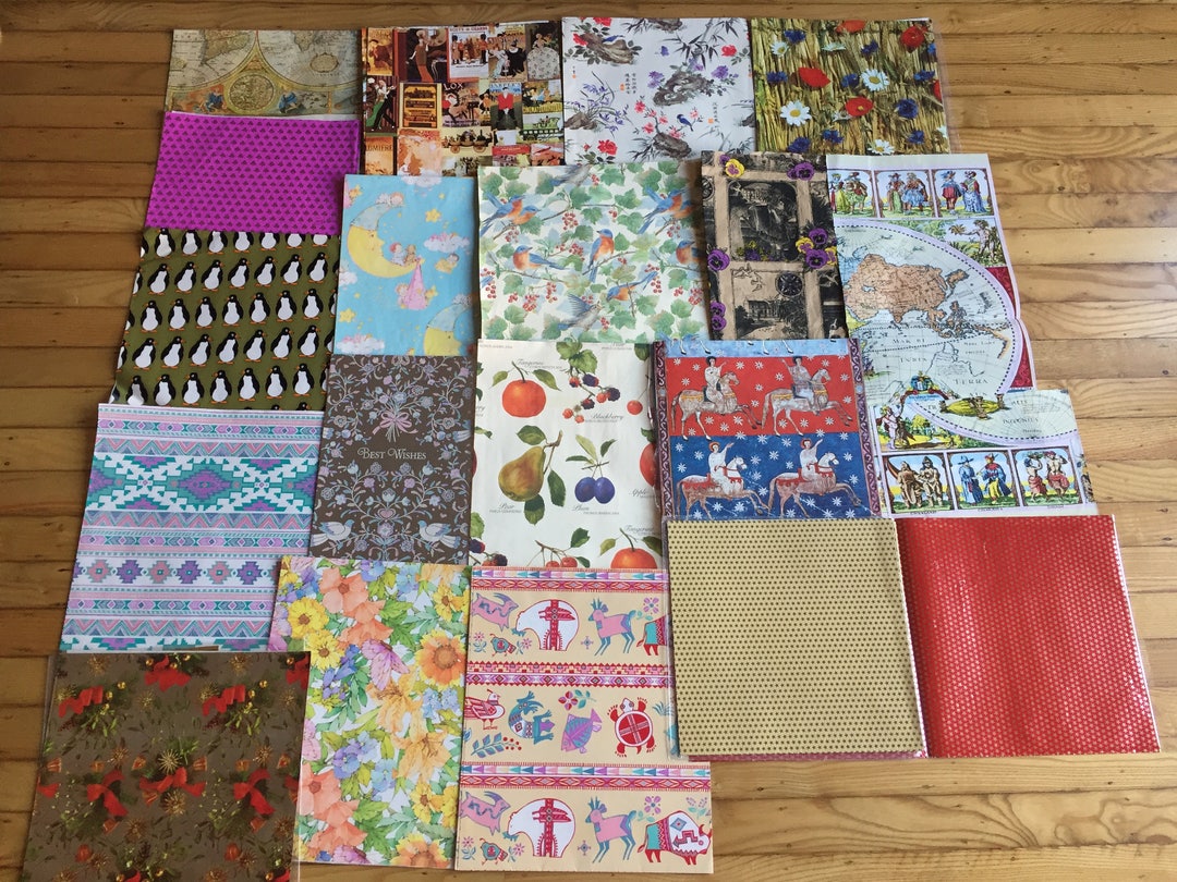 Assorted Vintage Wrapping Paper Pieces - Etsy