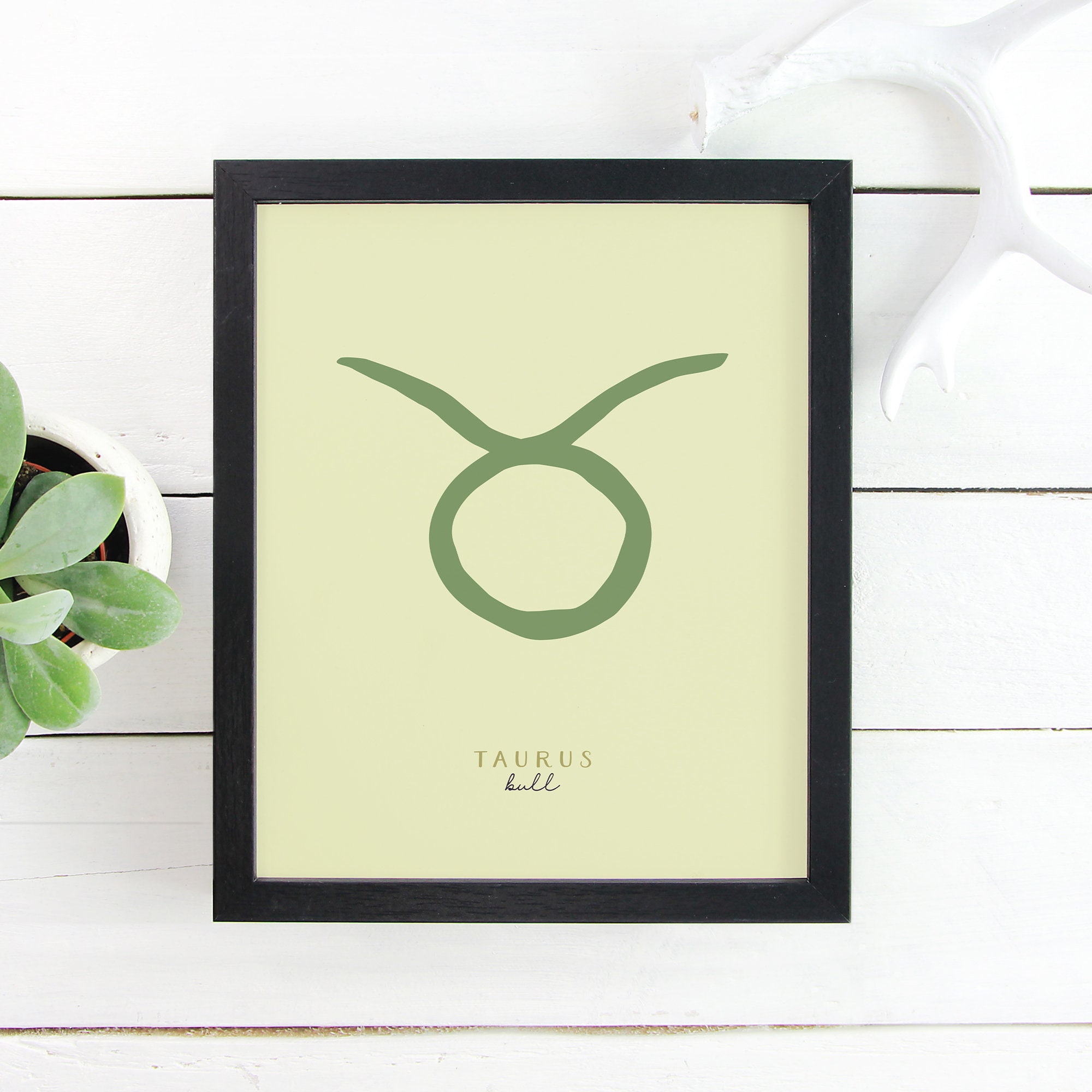 Taurus Art Print | Taurus Symbol Art | Taurus Home Decor | Zodiac Sign ...