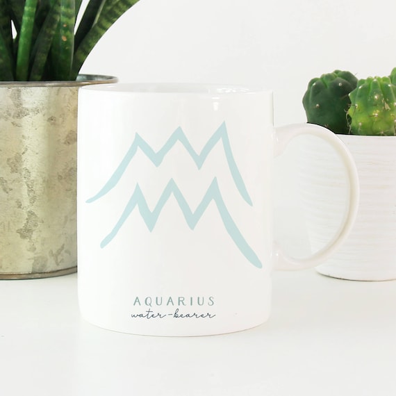 Aquarius Coffee Mug Aquarius Symbol Mug Aquarius Drinkware | Etsy