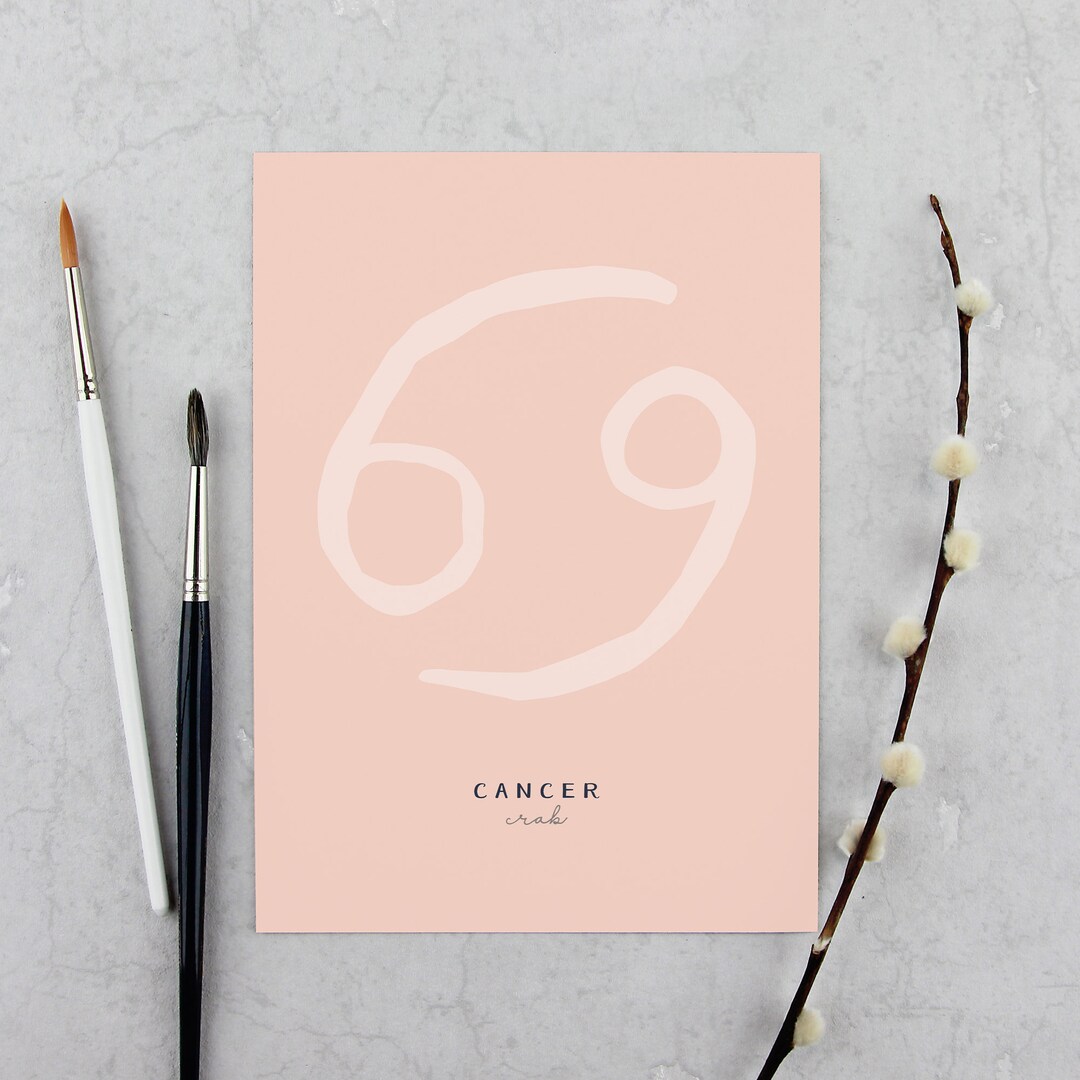 Cancer Art Print | Cancer Symbol Art | Cancer Home Decor | Zodiac Sign ...