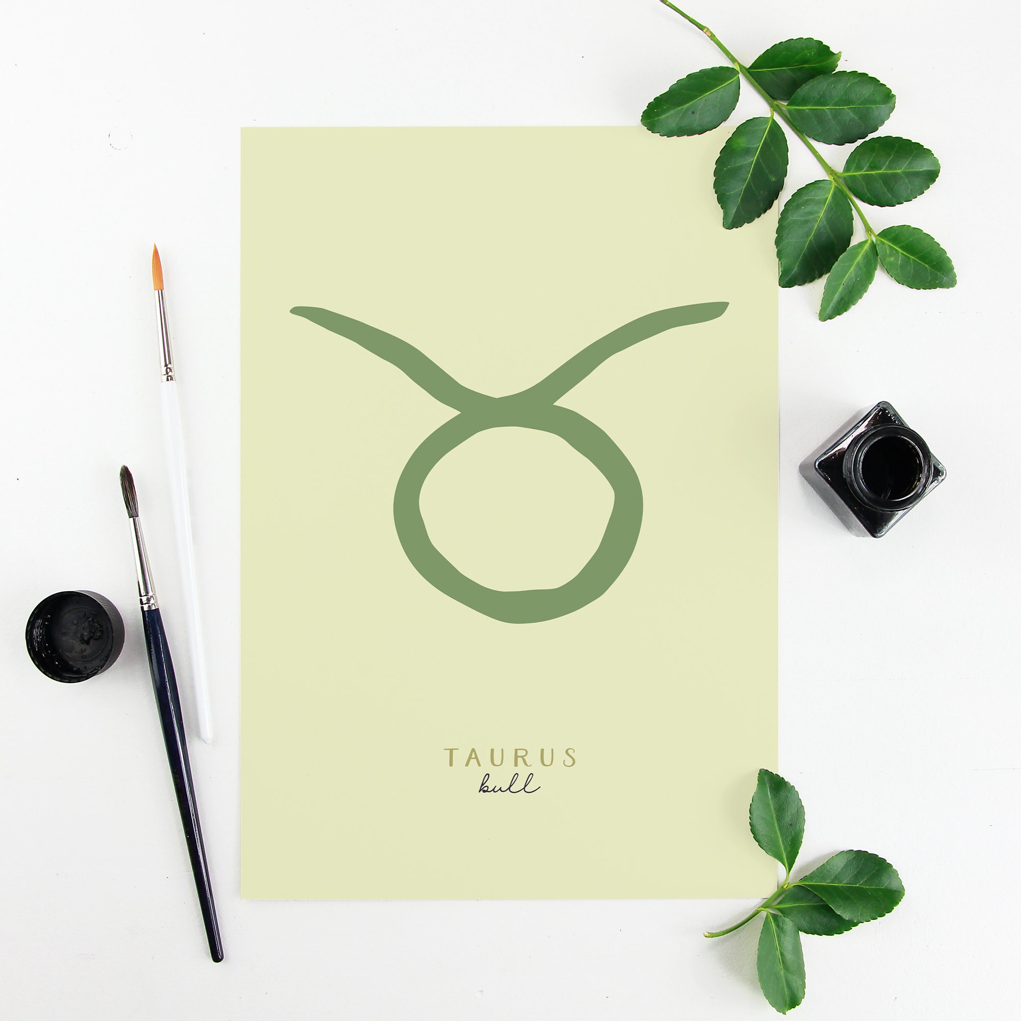 Taurus Art Print | Taurus Symbol Art | Taurus Home Decor | Zodiac Sign ...