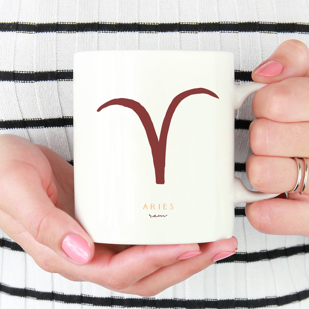 Aries Coffee Mug | Aries Symbol Mug | Aries Drinkware | Aries Zodiac ...
