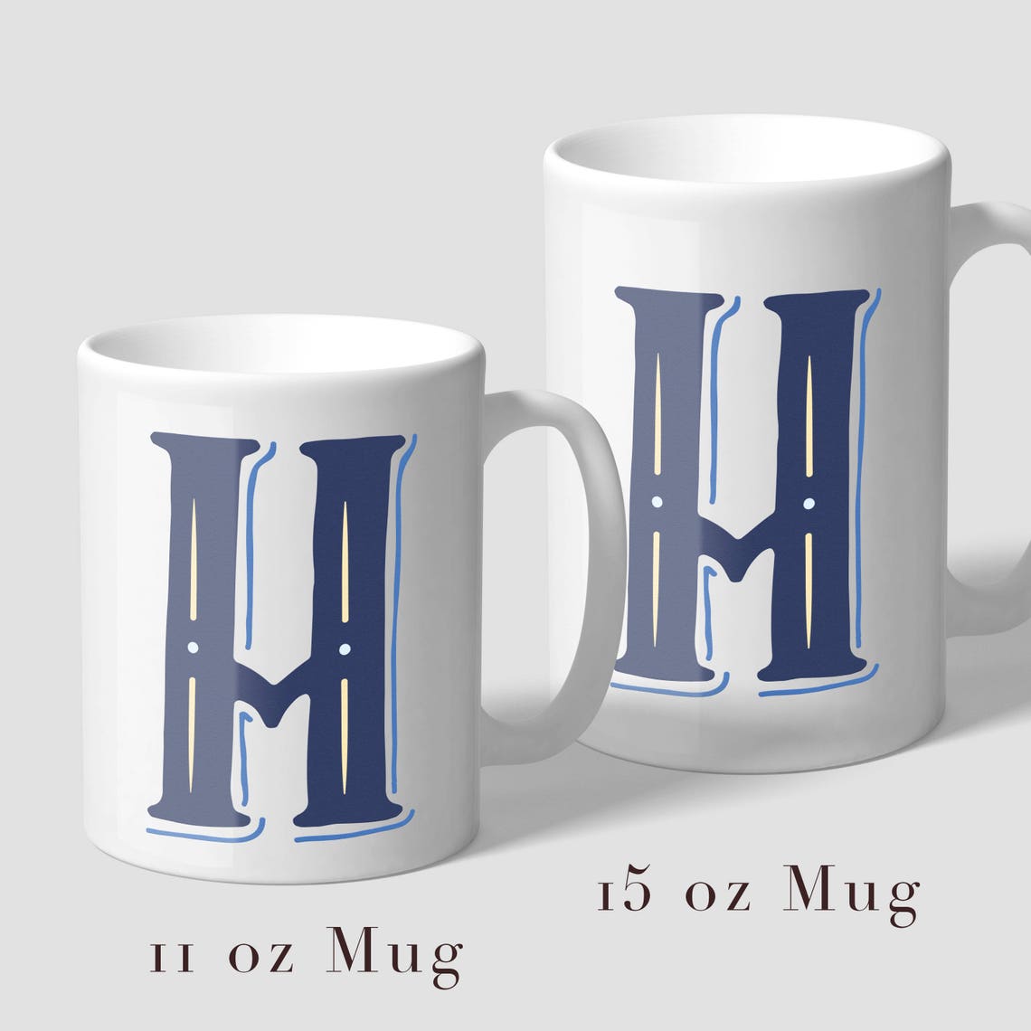 Personalized Vintage Monogram Coffee Mug - Etsy