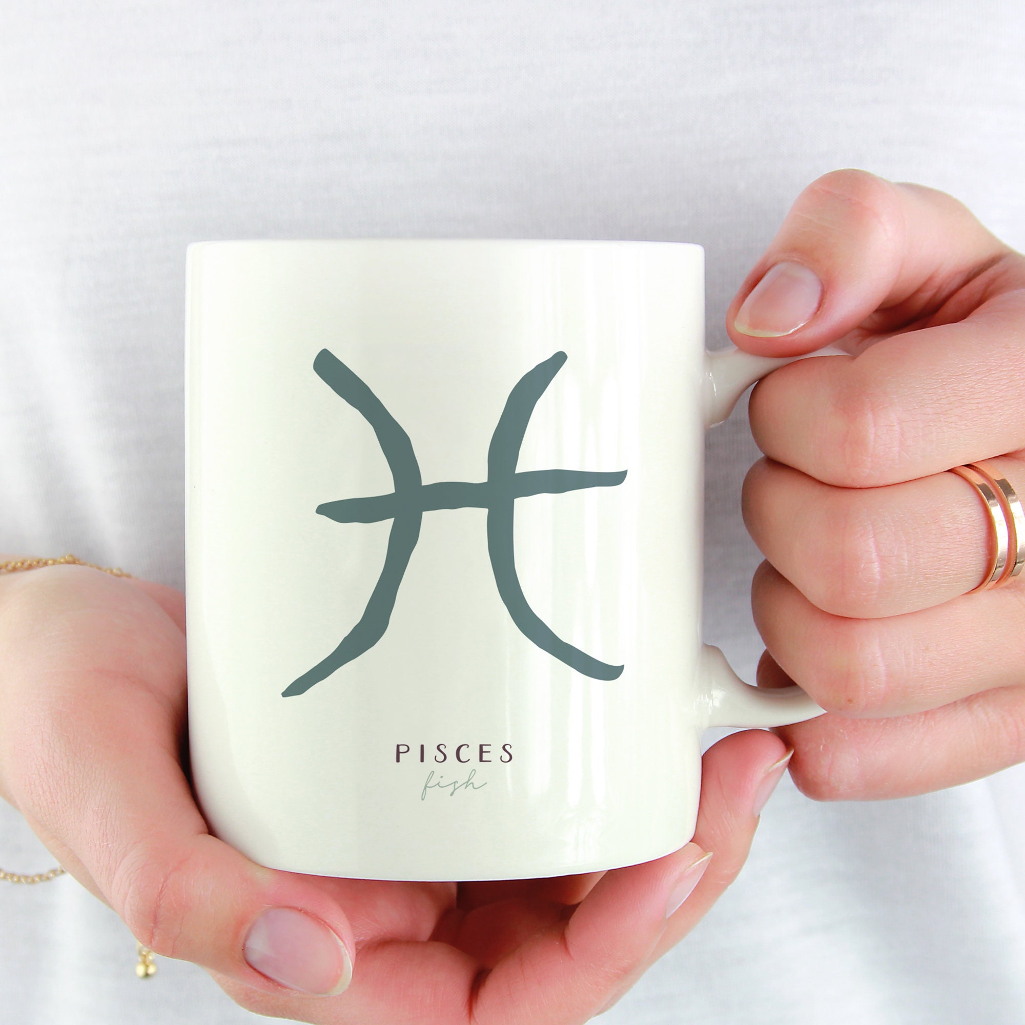 Pisces Coffee Mug Pisces Symbol Mug Pisces Drinkware Pisces Zodiac Sign ...