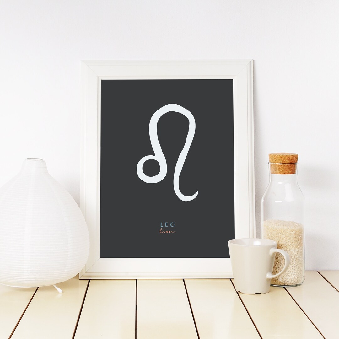 Leo Art Print | Leo Symbol Art | Leo Home Decor | Zodiac Sign Print ...