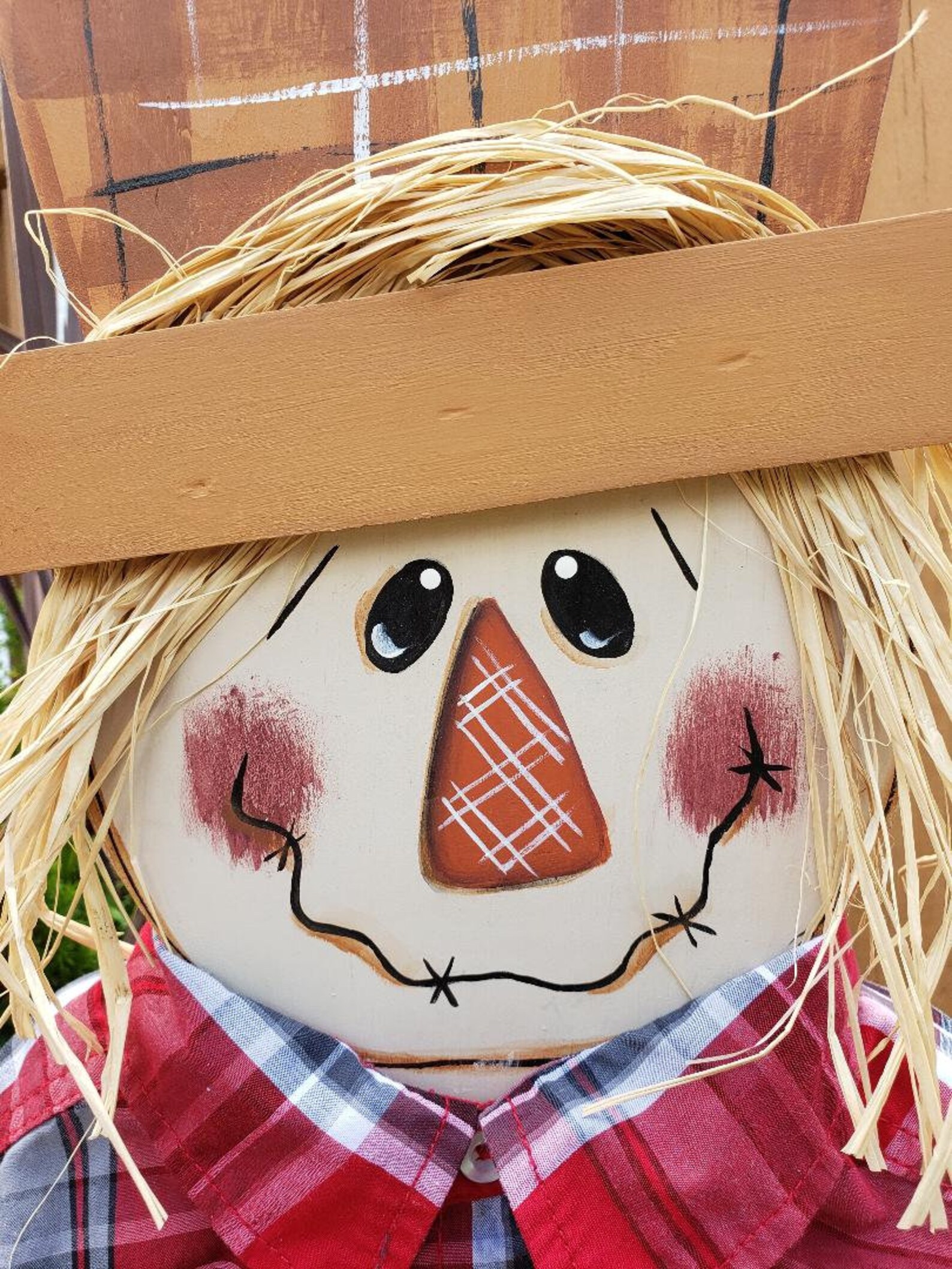 Sitting Scarecrow Wooden Scarecrow Porch Sitter Fall - Etsy UK