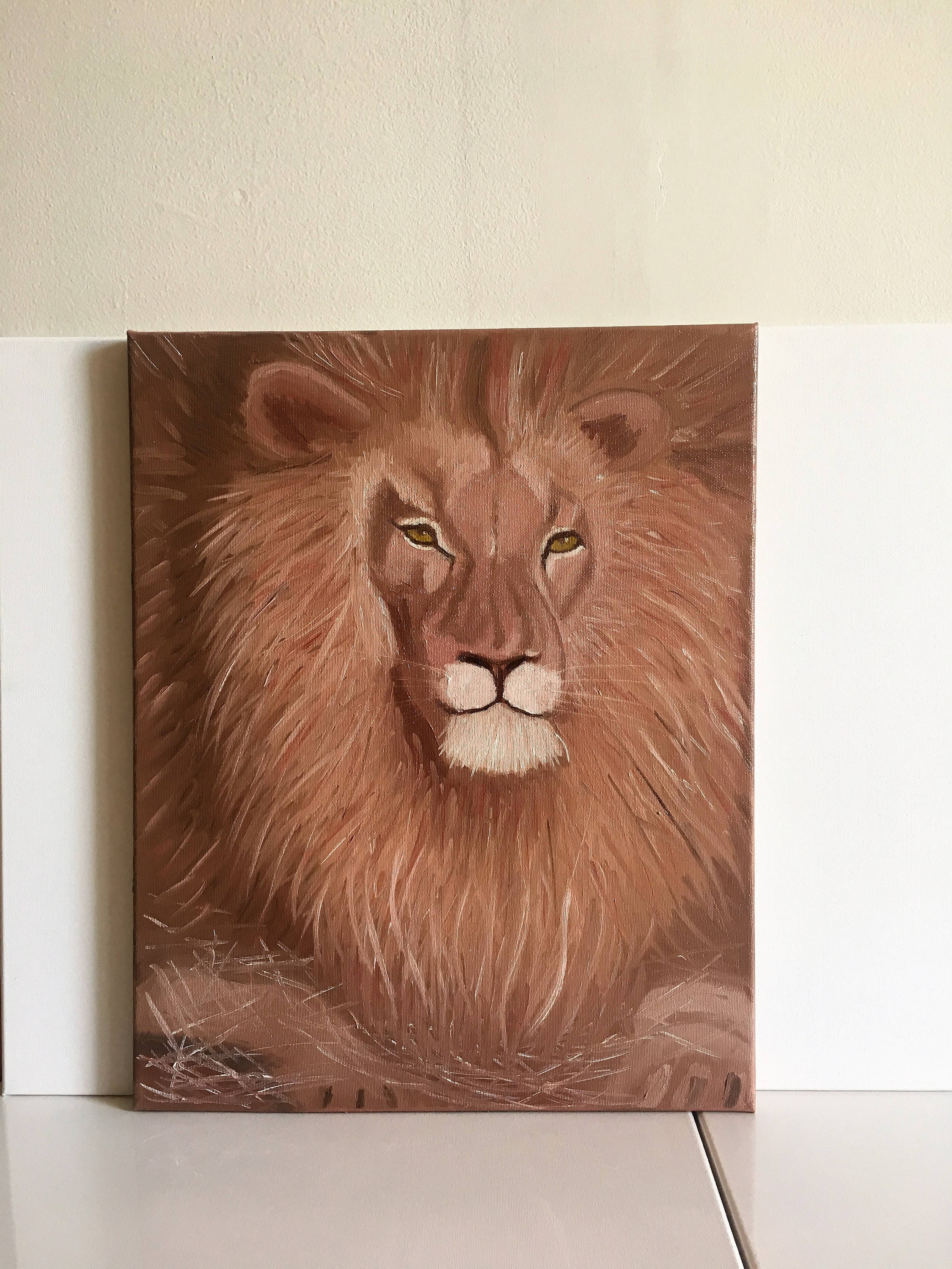 Leo Zodiac Large Lion Oil Painting Lion Original Art Lion on Canvas ...