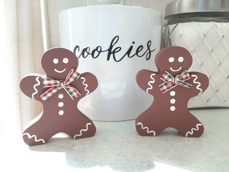 Chunky Wood Gingerbread Man Gingerbread Man Table Decor | Etsy