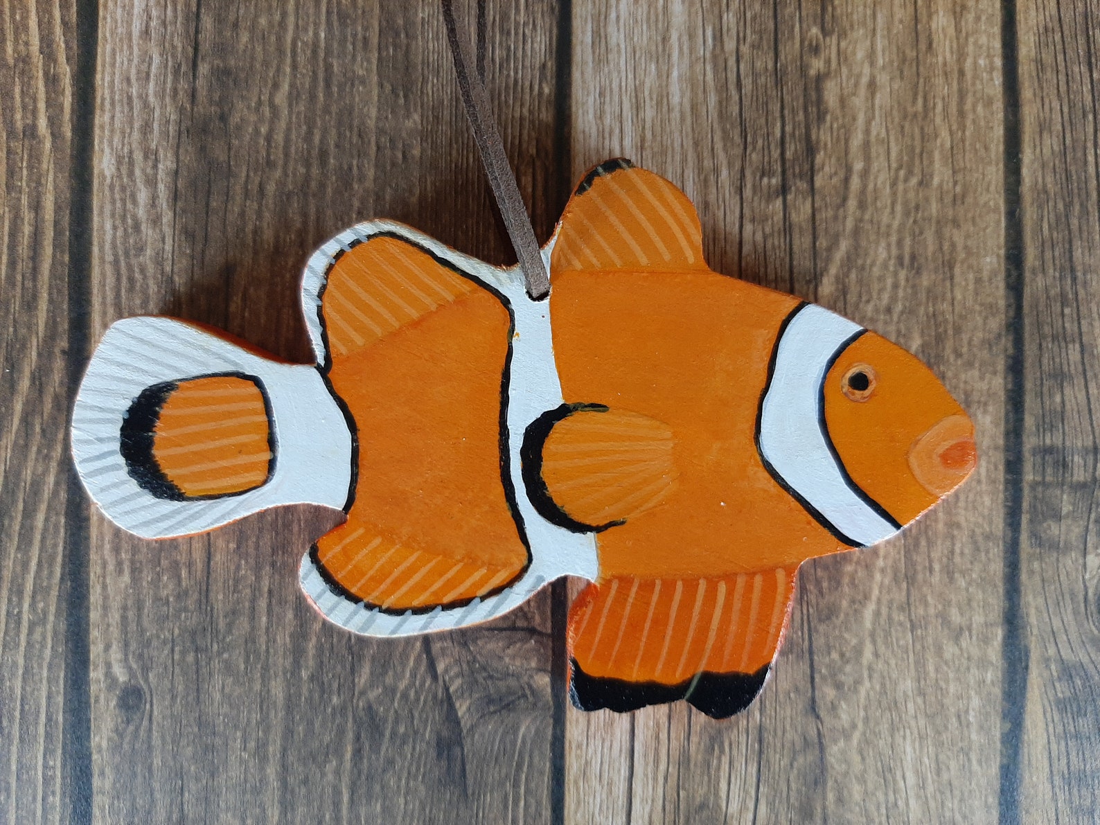 Clown Fish Ornament Wood Clown Fish Ornament Fish Christmas - Etsy