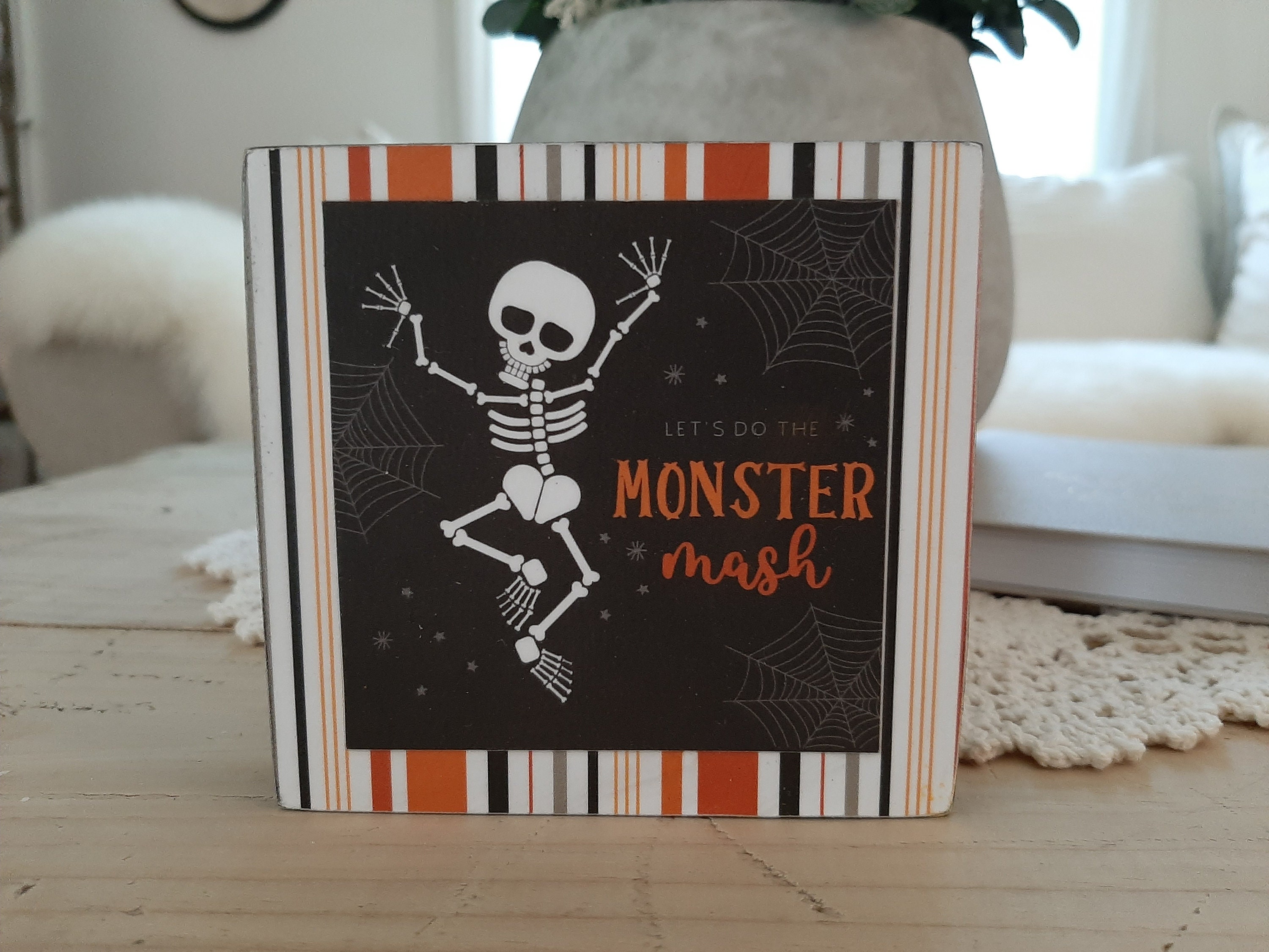 Small Decoupaged Halloween Signs Chunky Wood Halloween Decor - Etsy