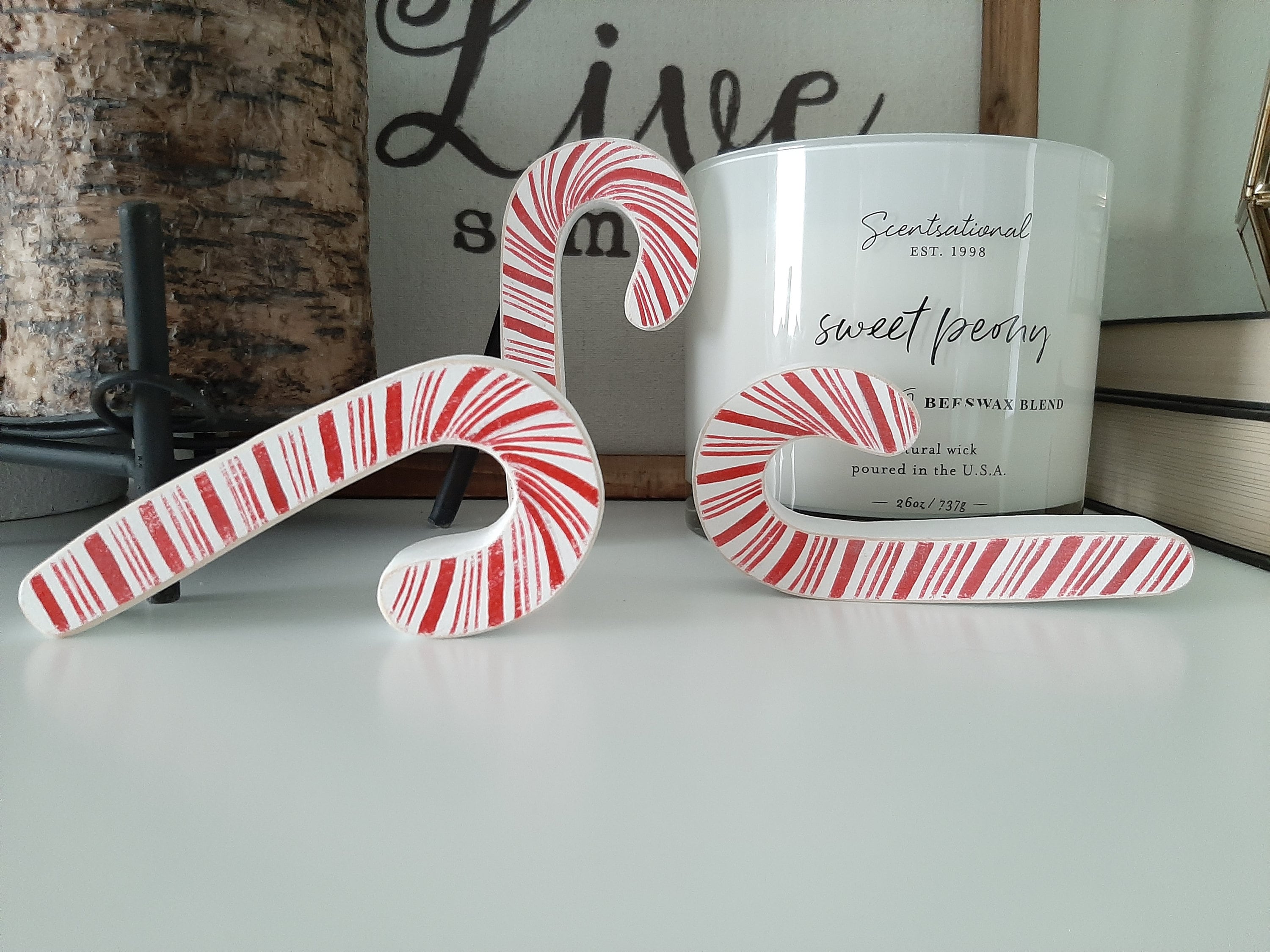 Chunky Wood Candy Canes Rustic Candy Canes Candy Canes Table - Etsy