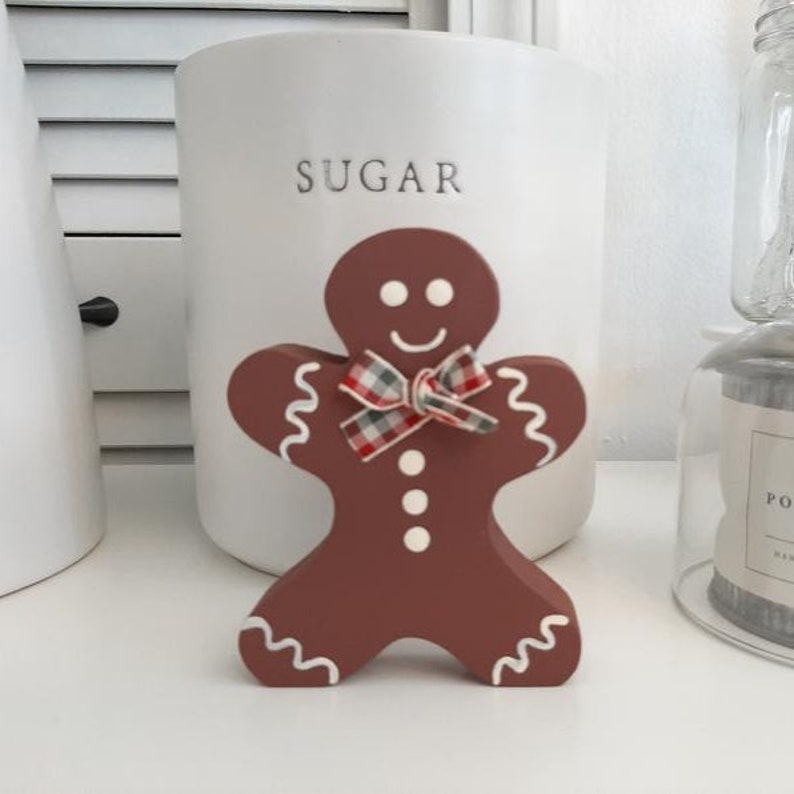 Chunky Wood Gingerbread Man Gingerbread Man Table Decor | Etsy