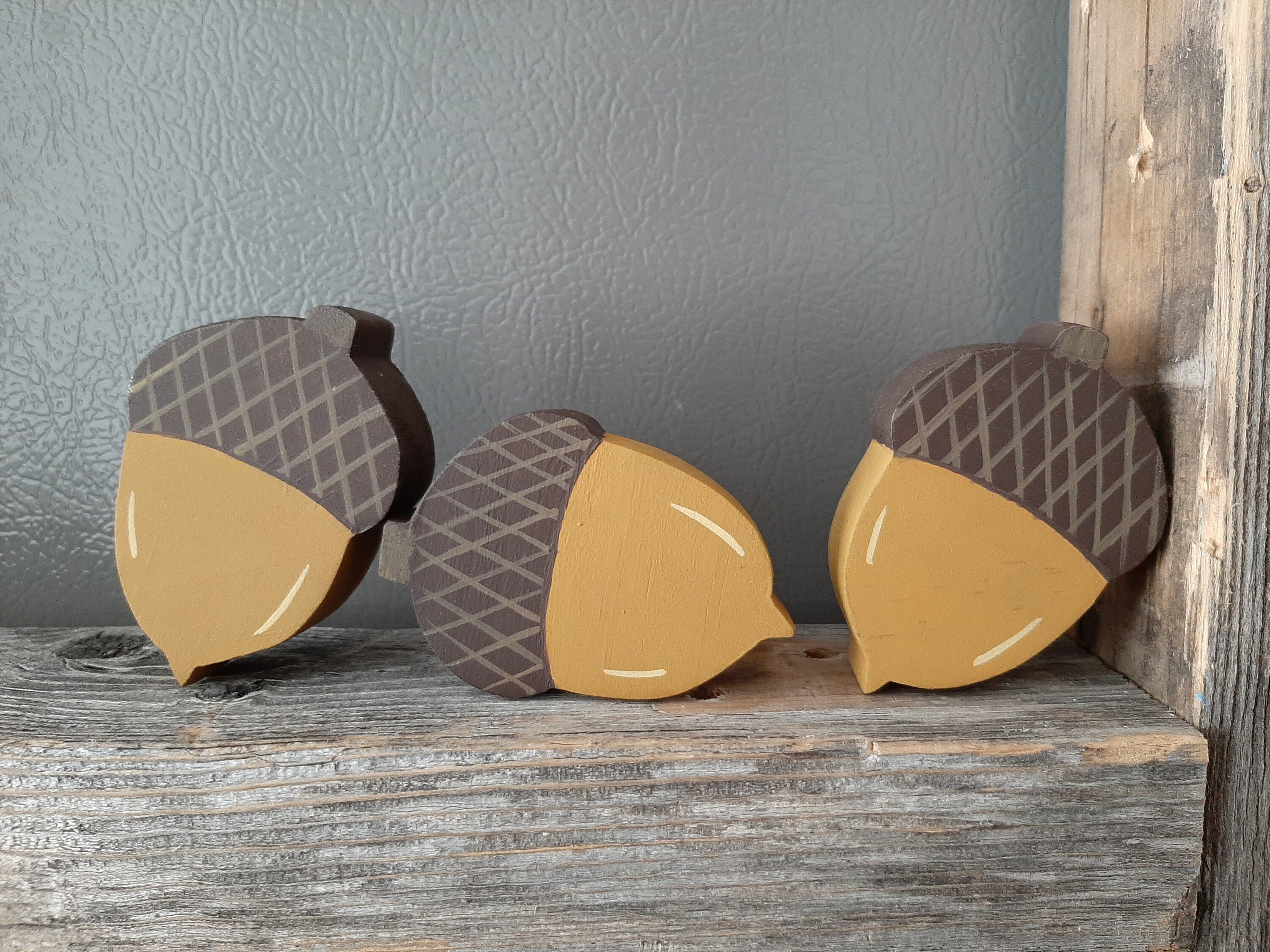 Set of 3 Tiny Wood Acorns Fall Decor Wood Autumn Decor Acorn - Etsy