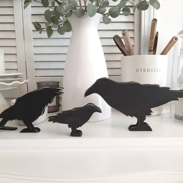 Wooden Crow - Etsy