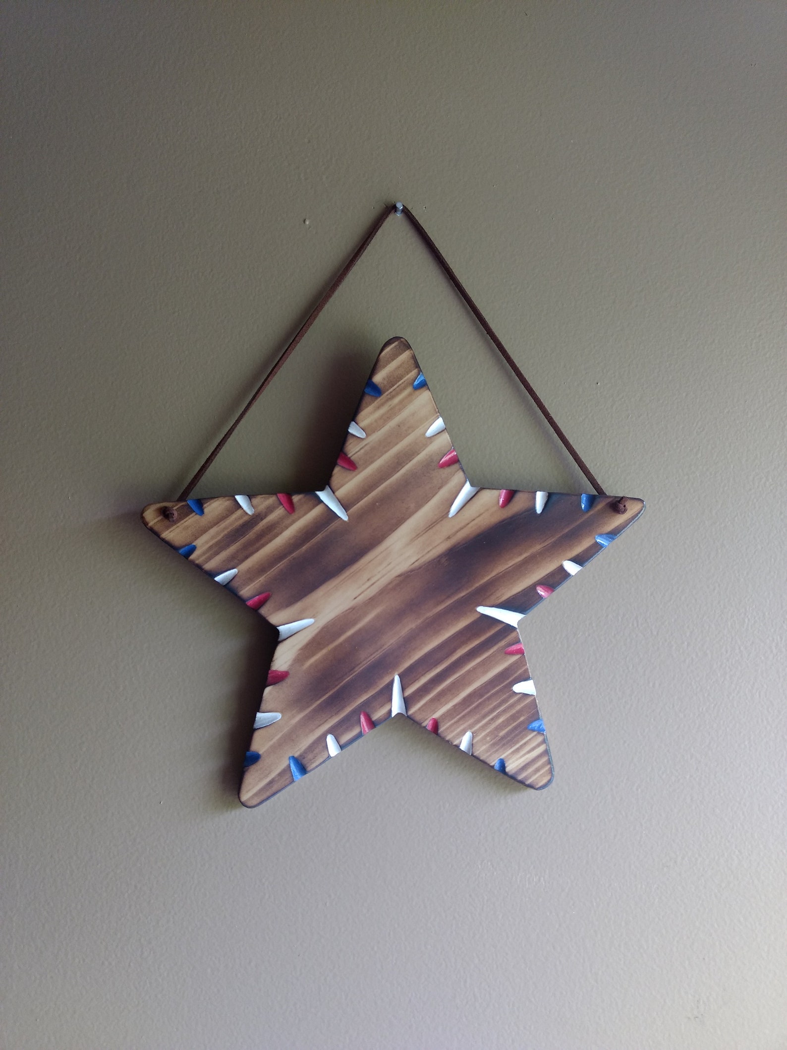 Patriotic Star Decor Rustic Star Wall or Door Hanging Wood - Etsy