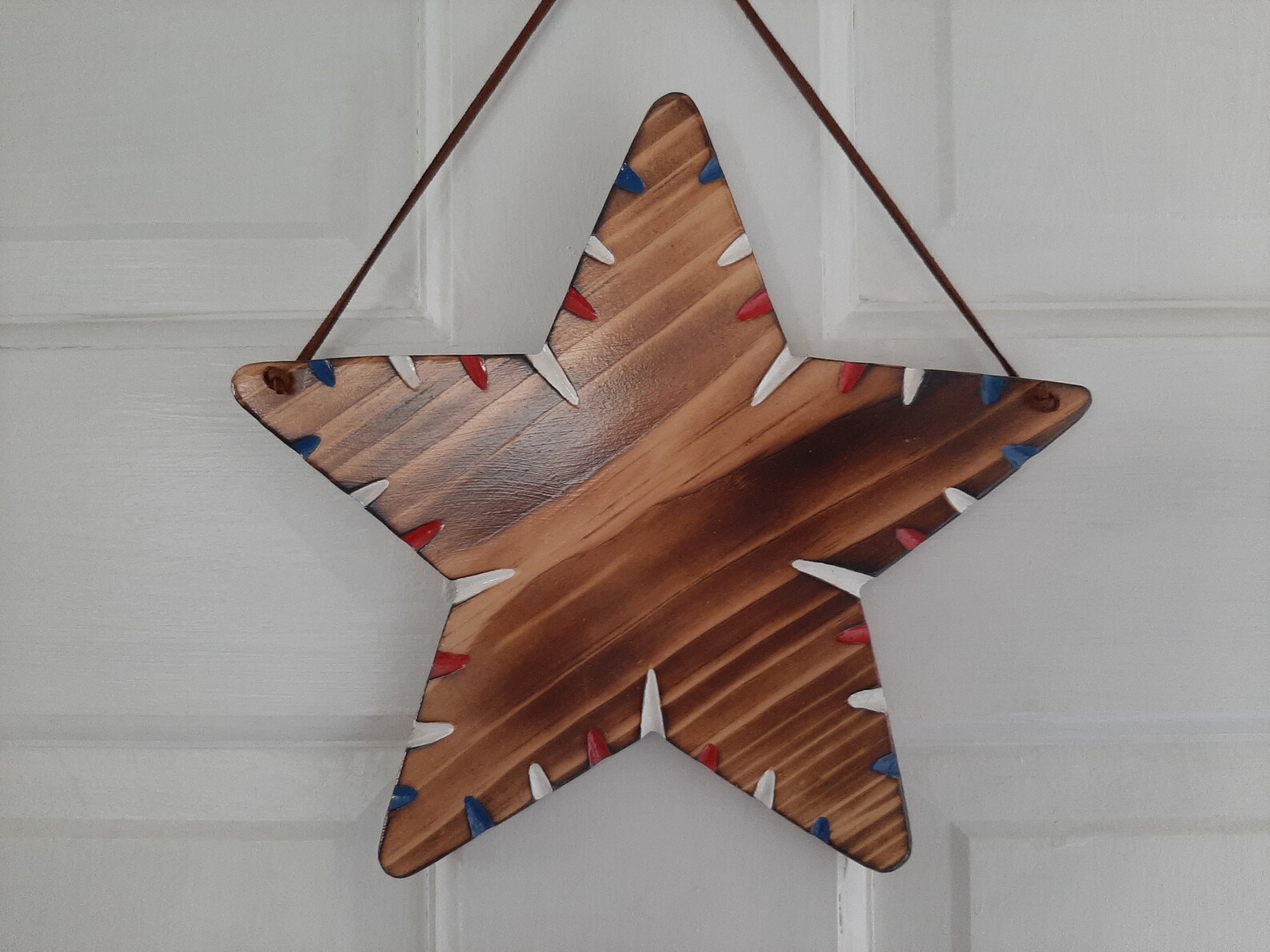 Patriotic Star Decor Rustic Star Wall or Door Hanging Wood | Etsy