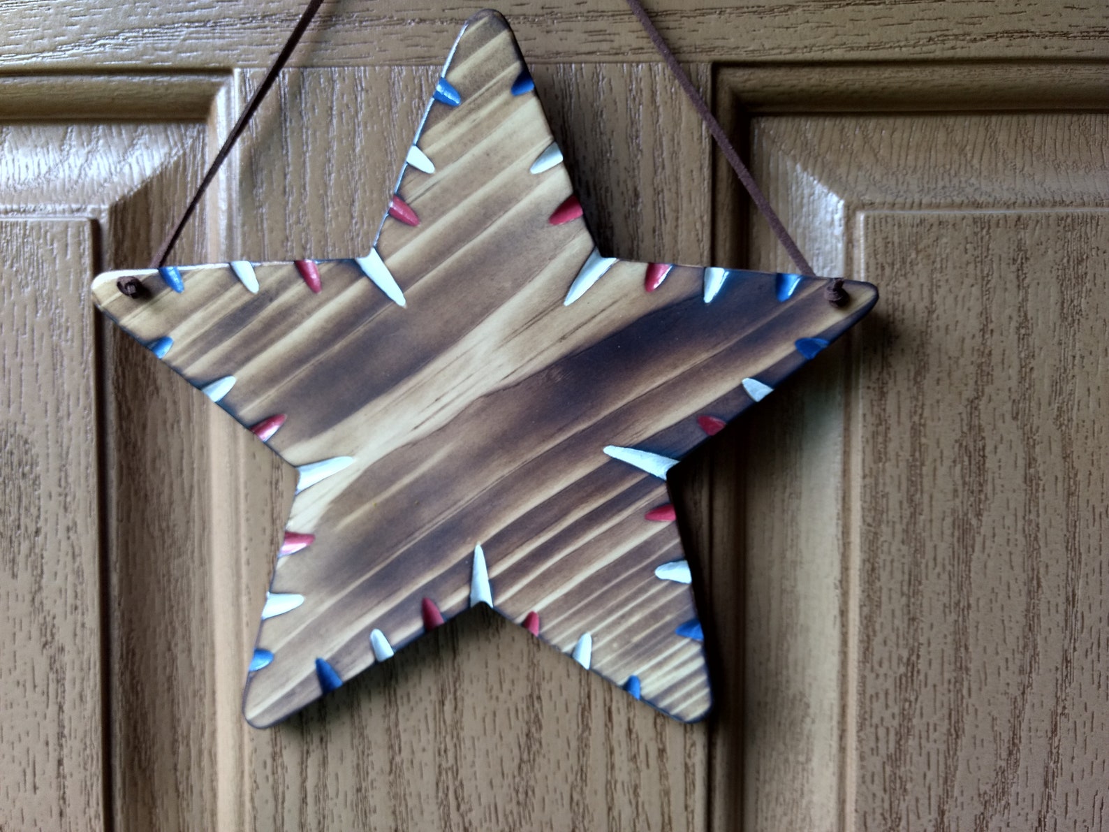 Patriotic Star Decor Rustic Star Wall or Door Hanging Wood - Etsy