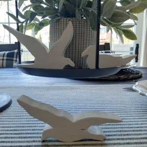Set of 3 Small White Wood Seagulls Seagull Decor Seagull Gift Chunky ...