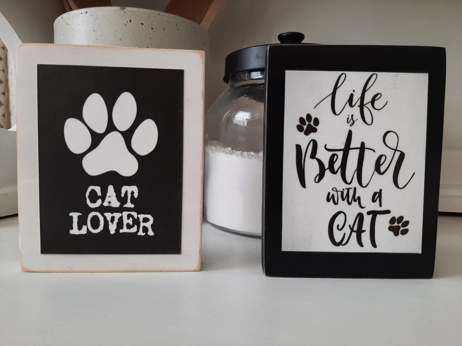 Cat Lover Sign Chunky Wood Cat Lover Sign Cat Decor Cat Lover - Etsy