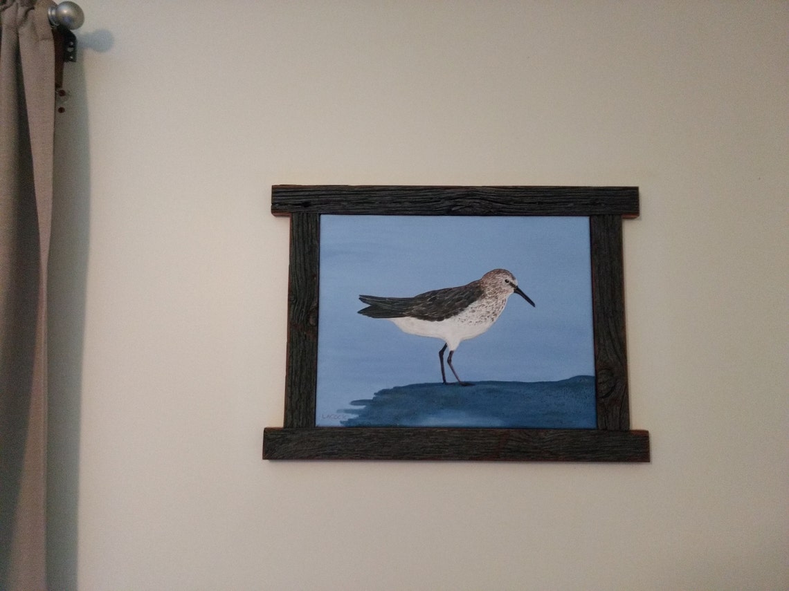 Sandpiper Painting 11 x 14 Barnwood Framed Original Sandpiper | Etsy
