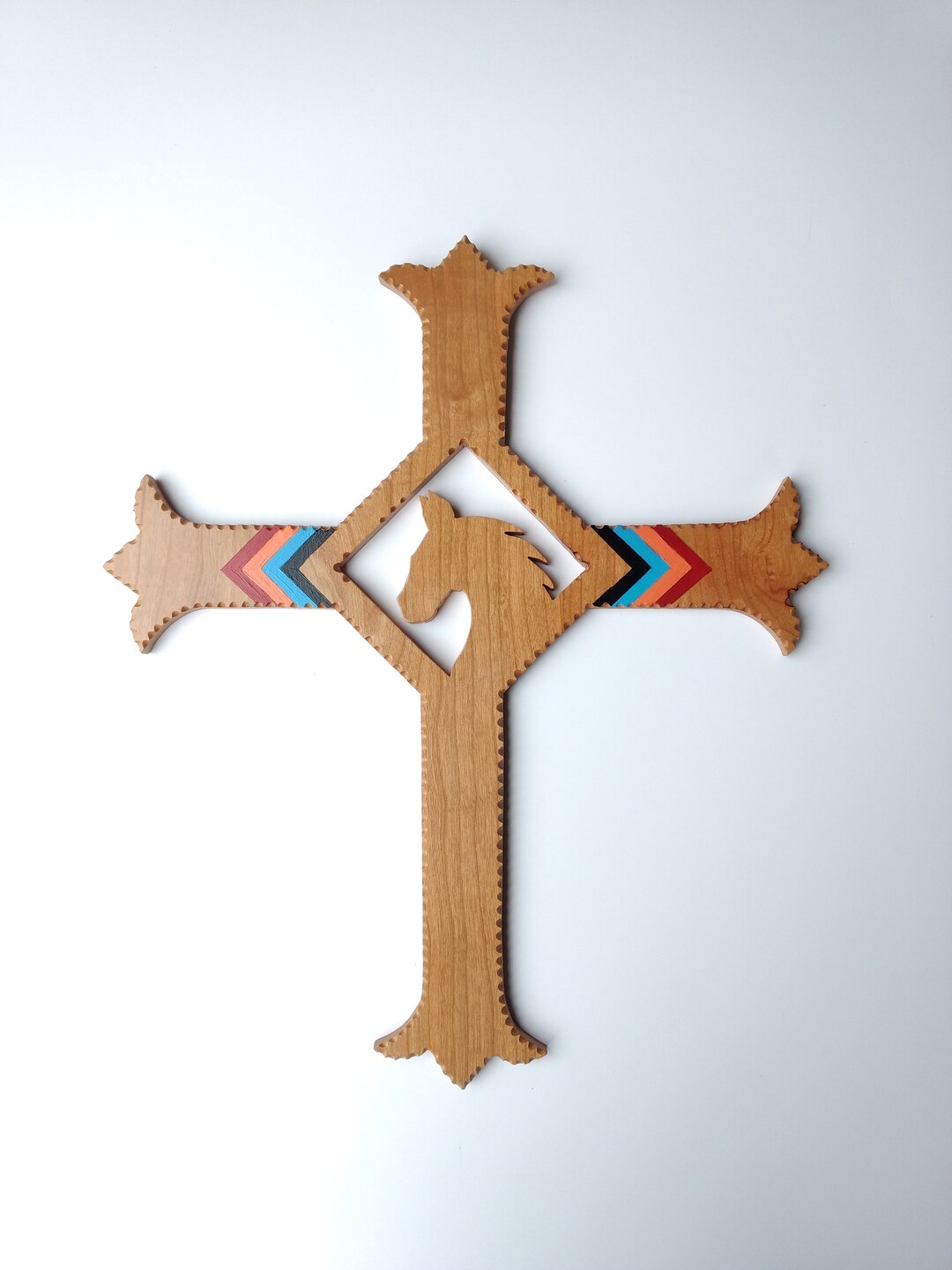 Western Cross Western Wood Cross Western Wall Art Cross With Horse Wall ...
