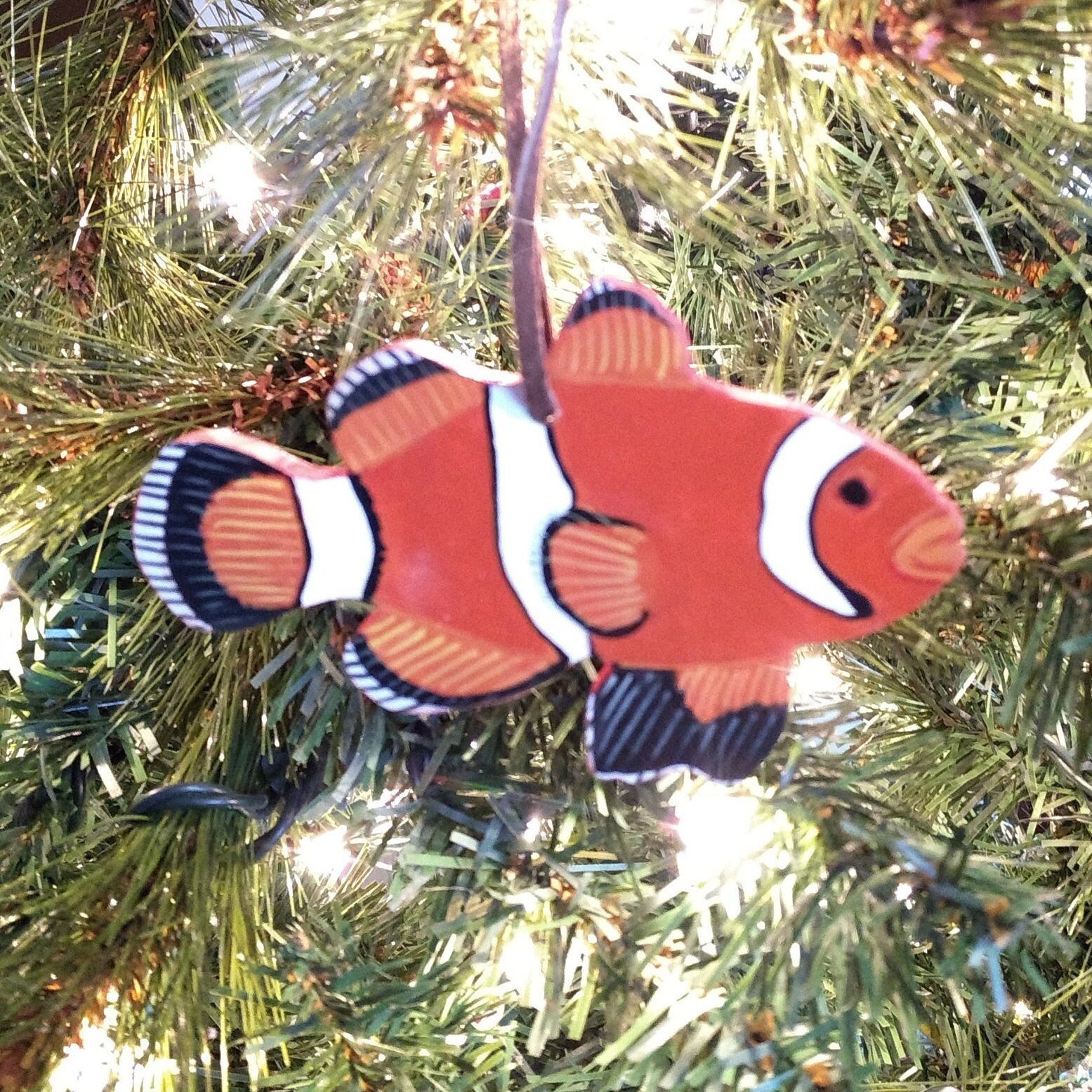 Clown Fish Ornament Wood Clown Fish Ornament Fish Christmas - Etsy
