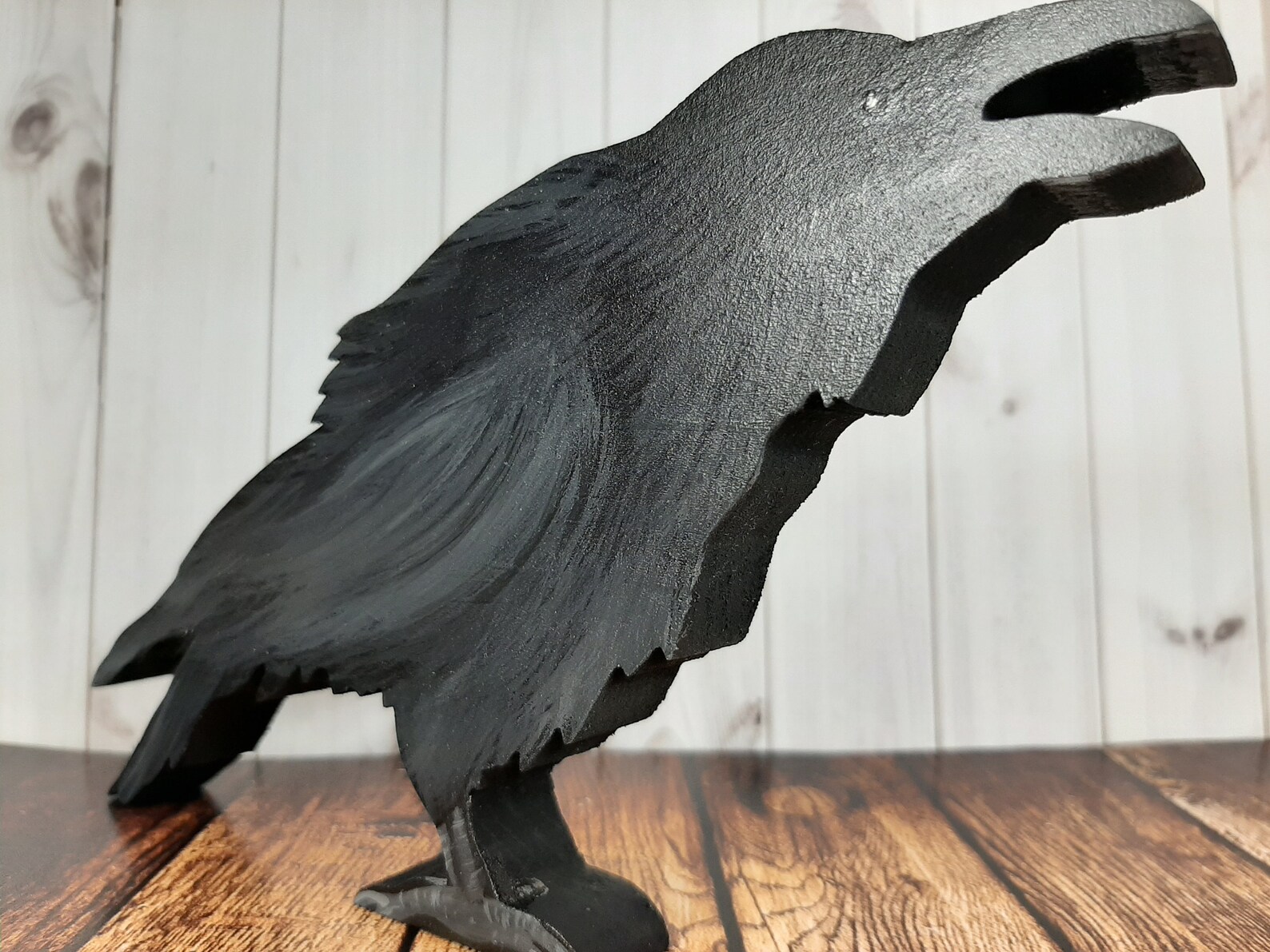 Wood Raven Chunky Wood Raven Autumn Decor Halloween Decor | Etsy