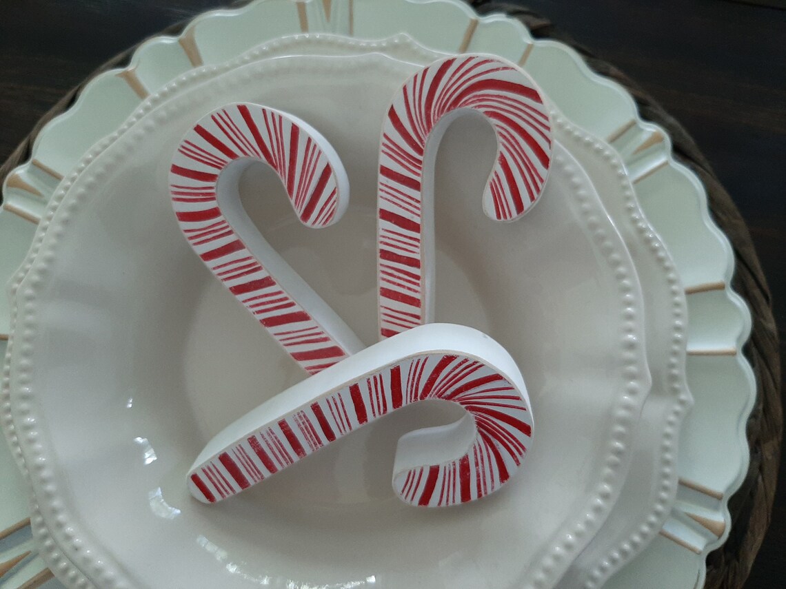 Chunky Wood Candy Canes Rustic Candy Canes Candy Canes Table - Etsy