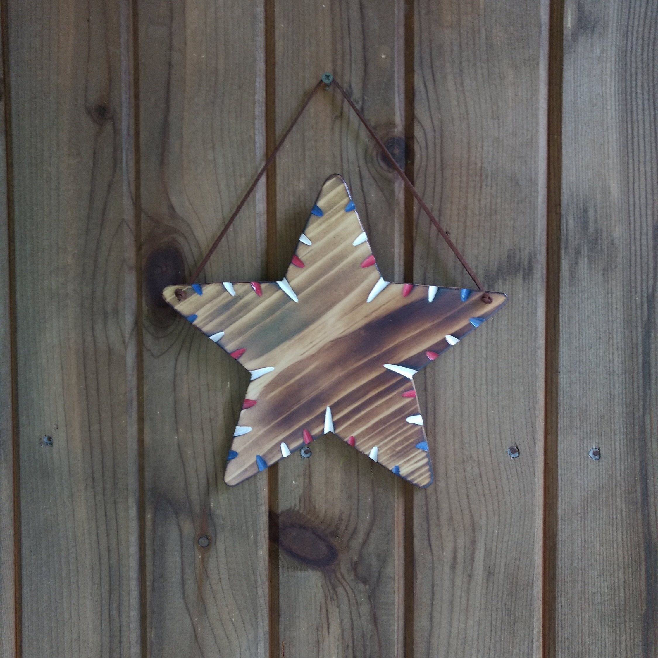 Patriotic Star Decor Rustic Star Wall or Door Hanging Wood | Etsy