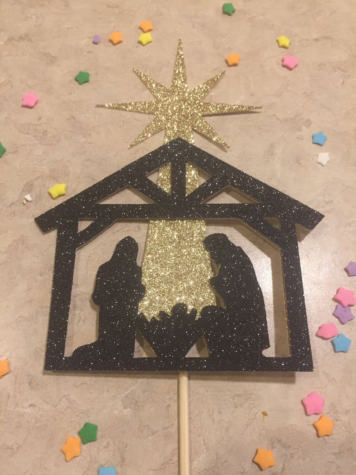 Nativity Cake Topper Happy Birthday Jesus - Etsy