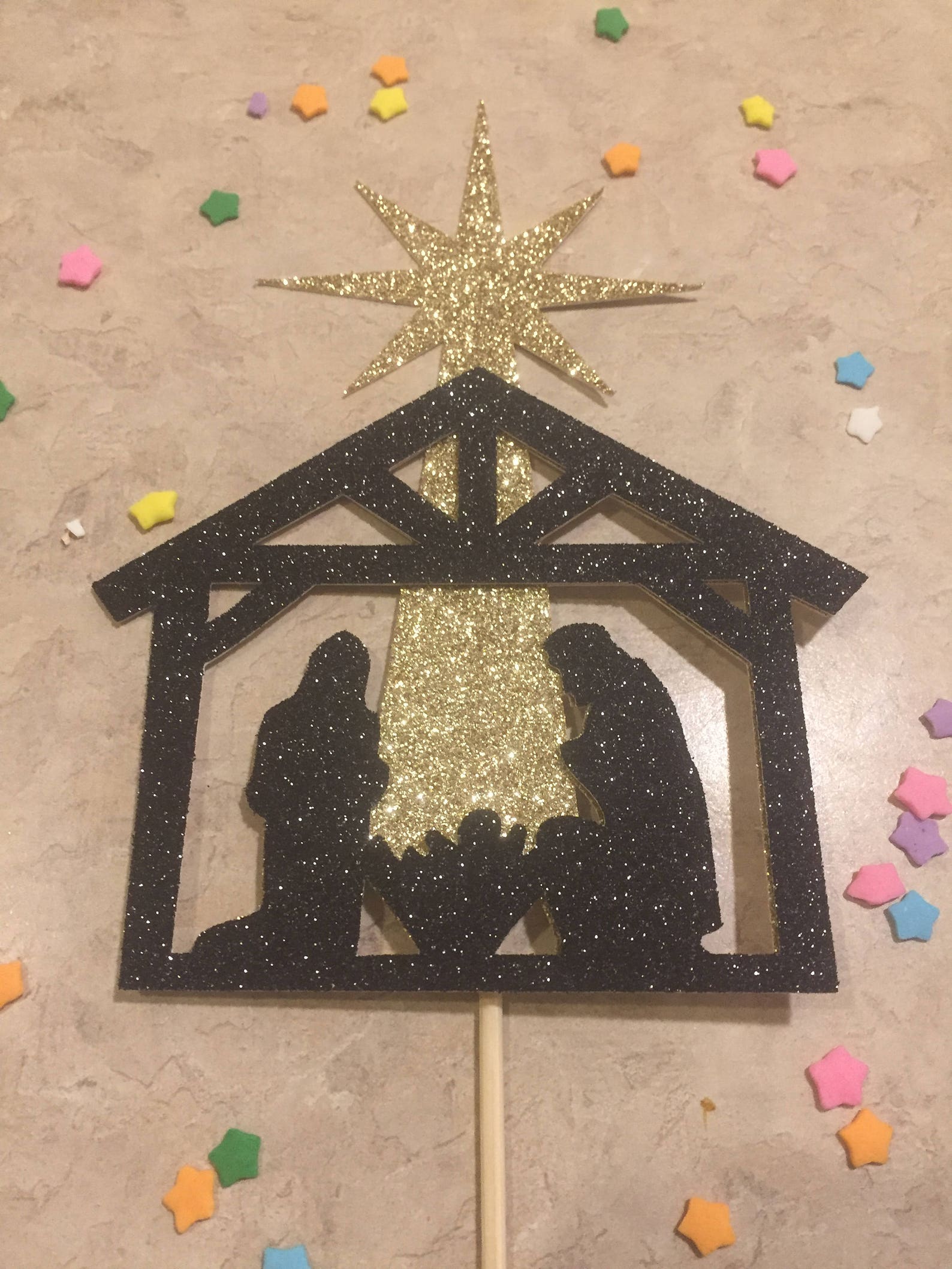 Nativity Cake Topper Happy Birthday Jesus - Etsy