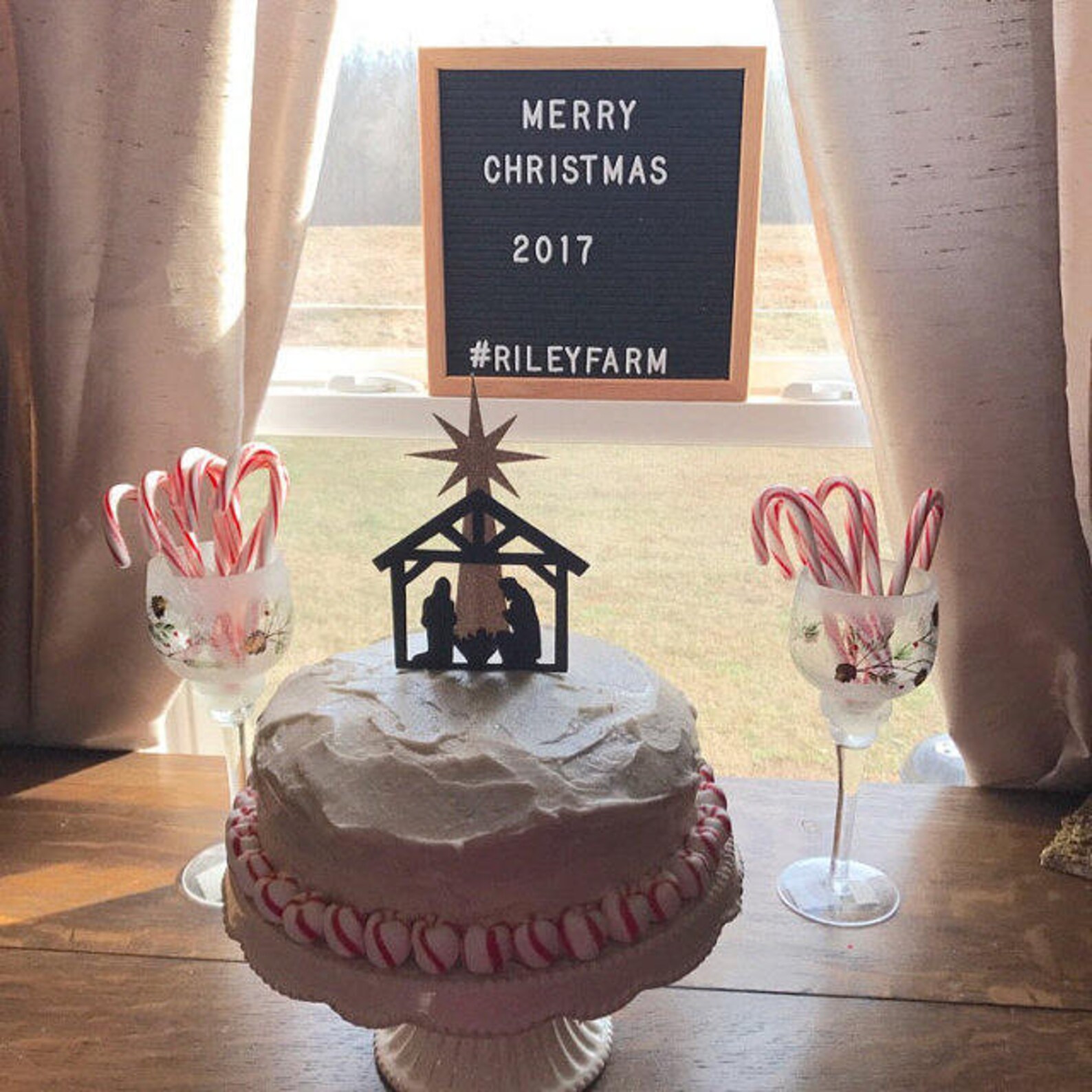 Nativity Cake Topper Happy Birthday Jesus - Etsy