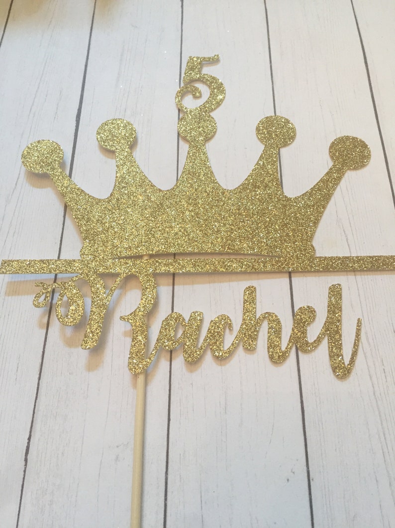 Princess Crown Personalized Cake Topper | Etsy
