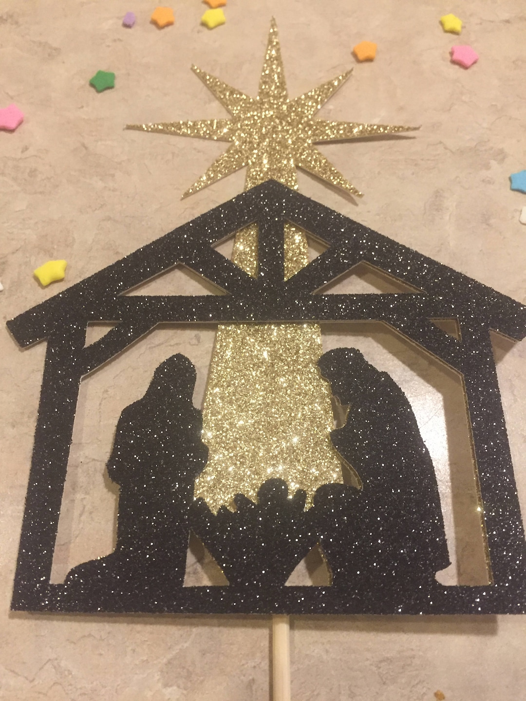 Nativity Cake Topper Happy Birthday Jesus - Etsy