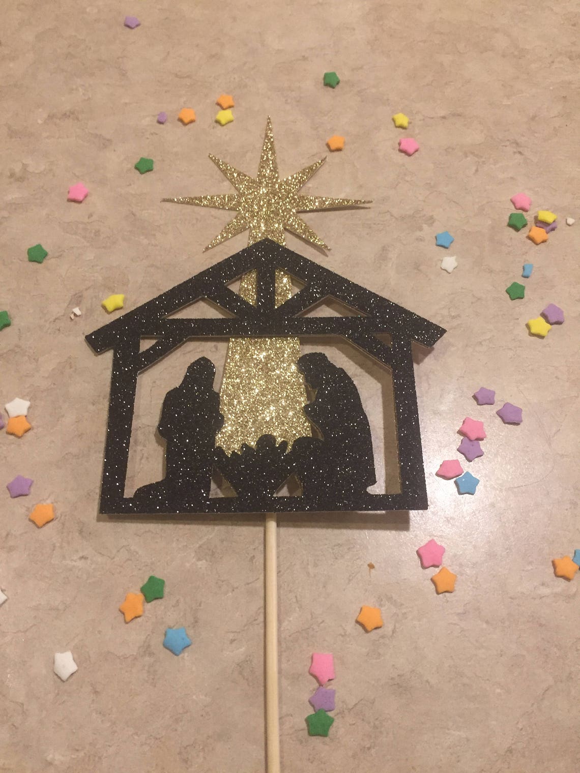 Nativity Cake Topper Happy Birthday Jesus - Etsy