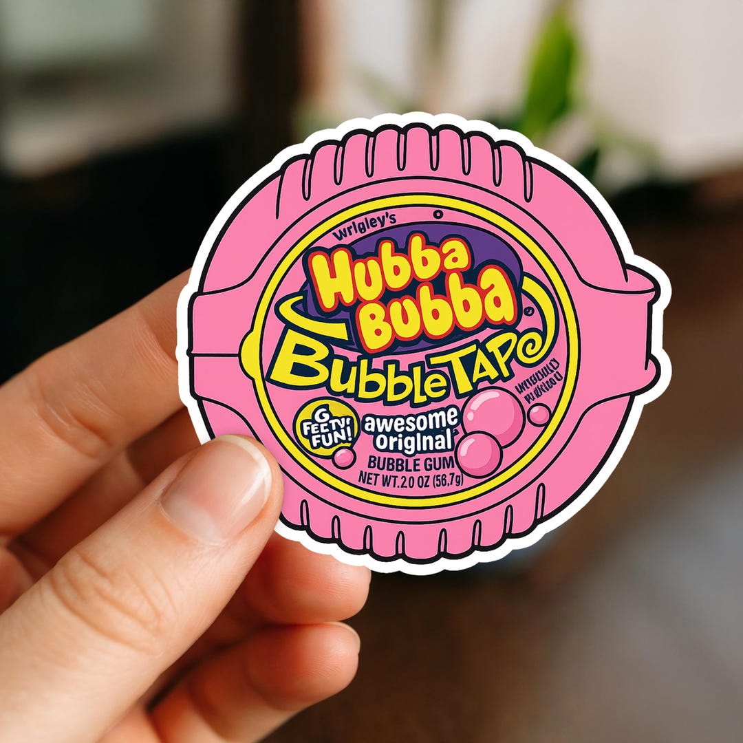 Hubba Bubba Bubblegum Waterproof Sticker, Glossy, Vinyl Sticker, Funny ...