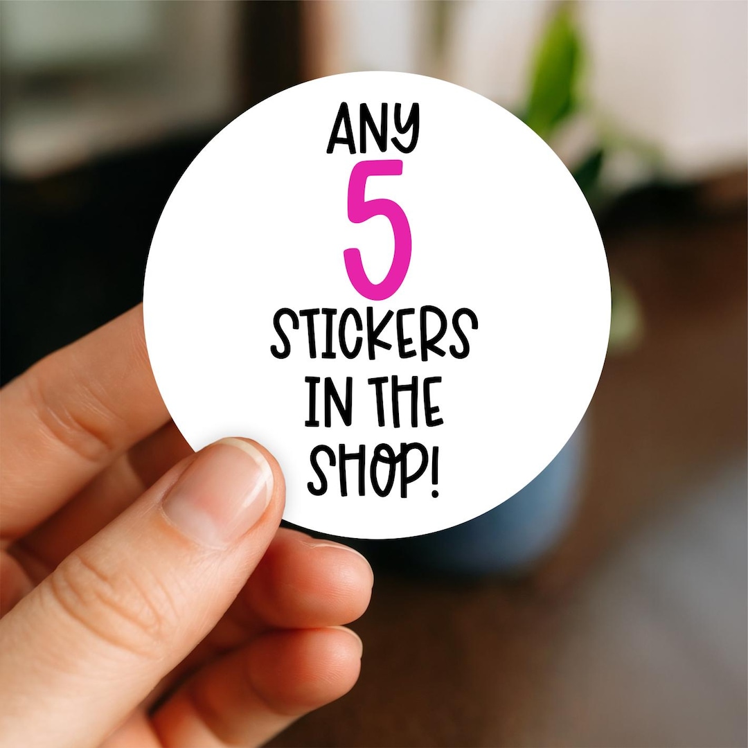 Any 5 Stickers in the Shop Waterproof Sticker, Glossy Funny Stickers ...