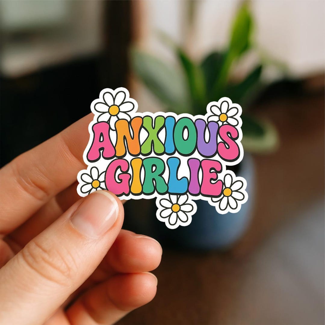 Anxious Girlie Sticker | Bright Rainbow Graffiti Style Sticker ...