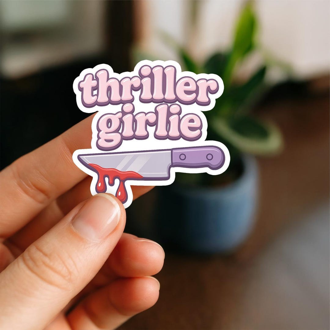 Thriller Girlie Sticker, True Crime Bookish Kindle Sticker, Dark Reader ...