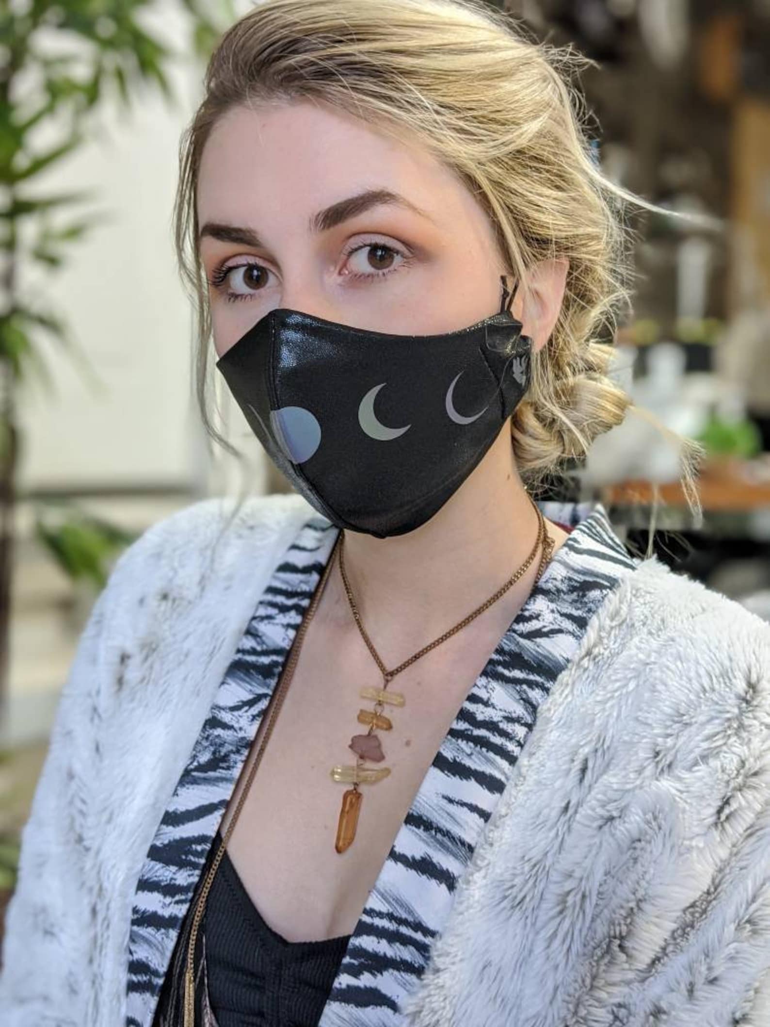 Moon Phases Face Mask Rave Mask Reflective Face Mask Moon | Etsy