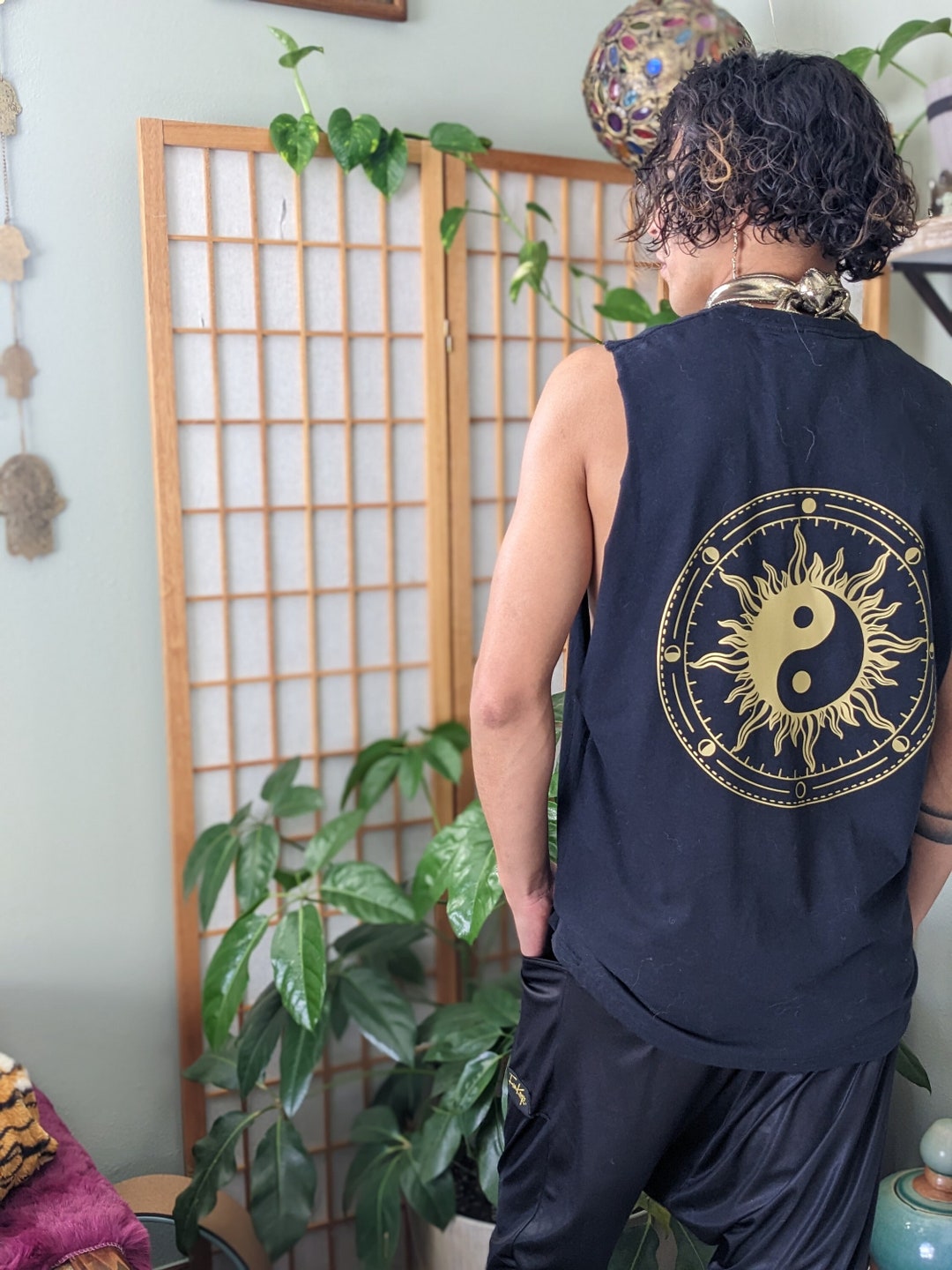 Yin Yang Graphic Cut off Shirt: Electric Touch Rave Top - Etsy