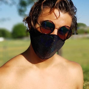 Rave Mask| Reusable Face Mask| Fashion Mask| Iridescent Mask| Festival ...