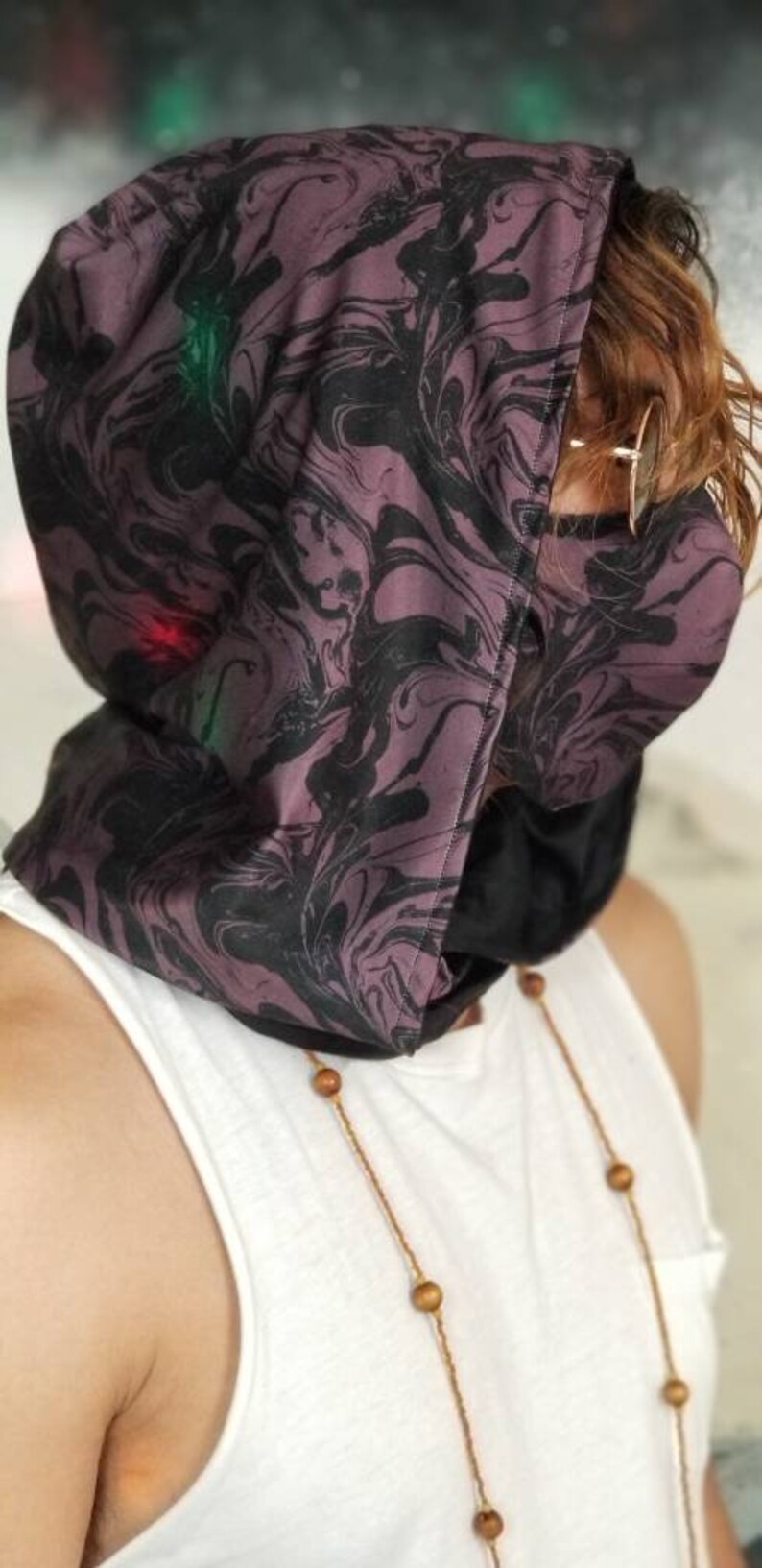 Rave Hood Festival Hood Hood Scarf Mens Rave Wear Womens | Etsy