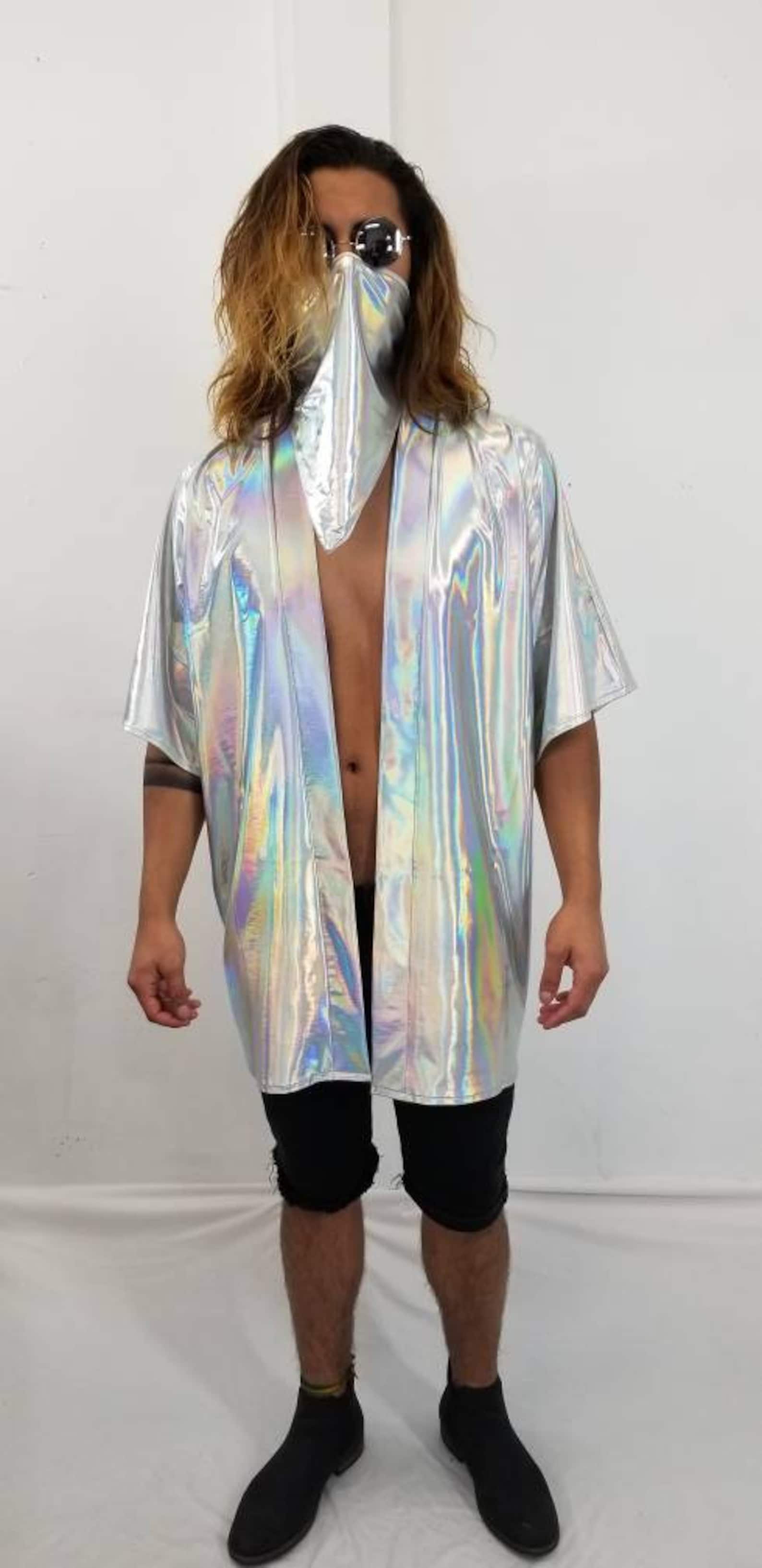 Men's Rave Kimono Holographic Kimono Iridescent Jacket - Etsy