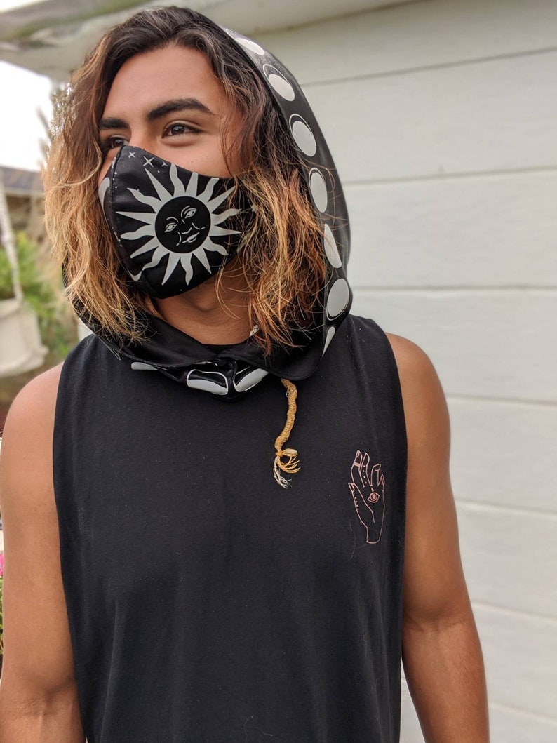Reflective Moon & Sun Face Mask Rave Mask Reflective Face | Etsy