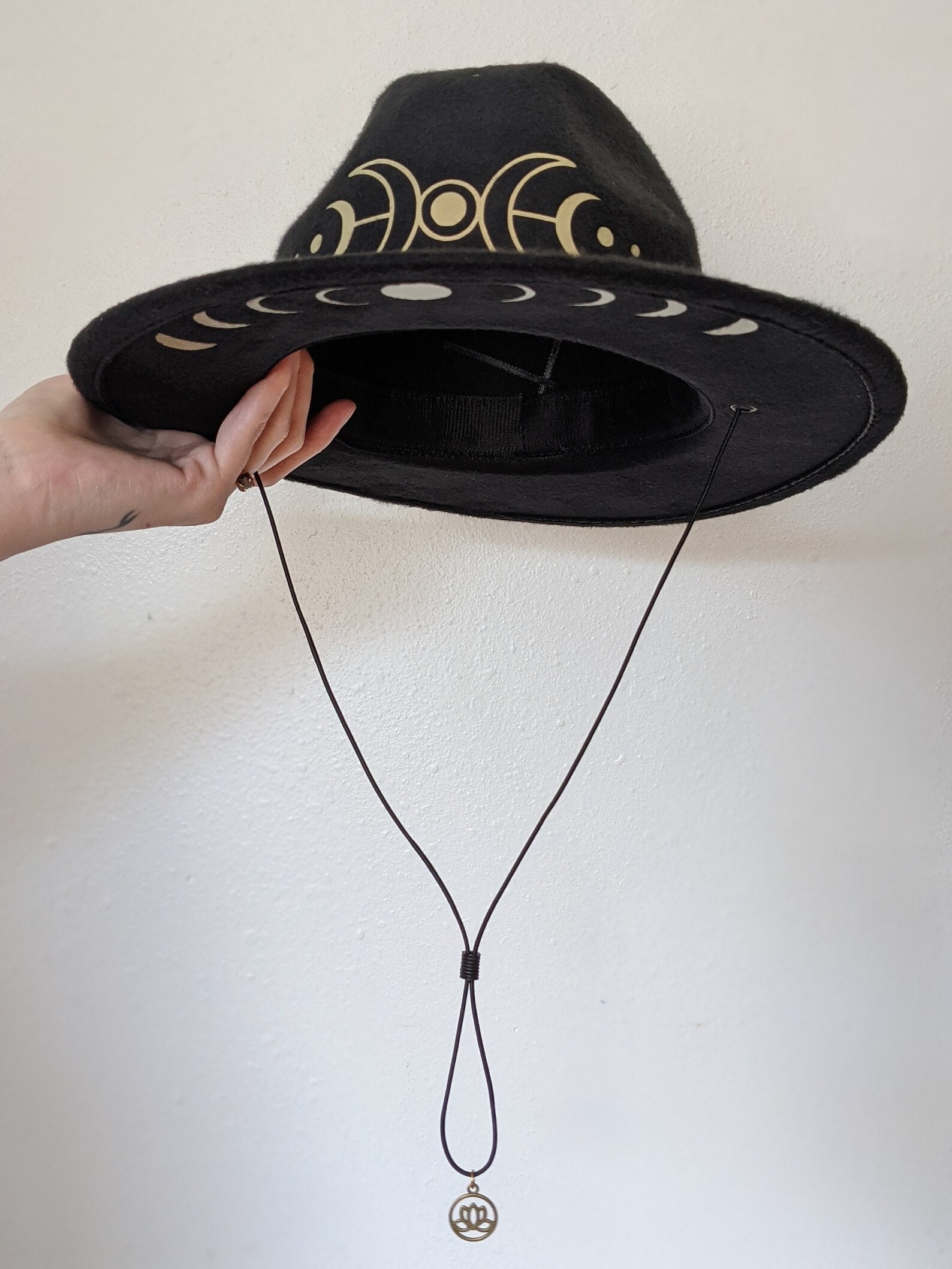 Moon Phases Hat Mystic Adventure Hat Nature Wide Brim Hat - Etsy